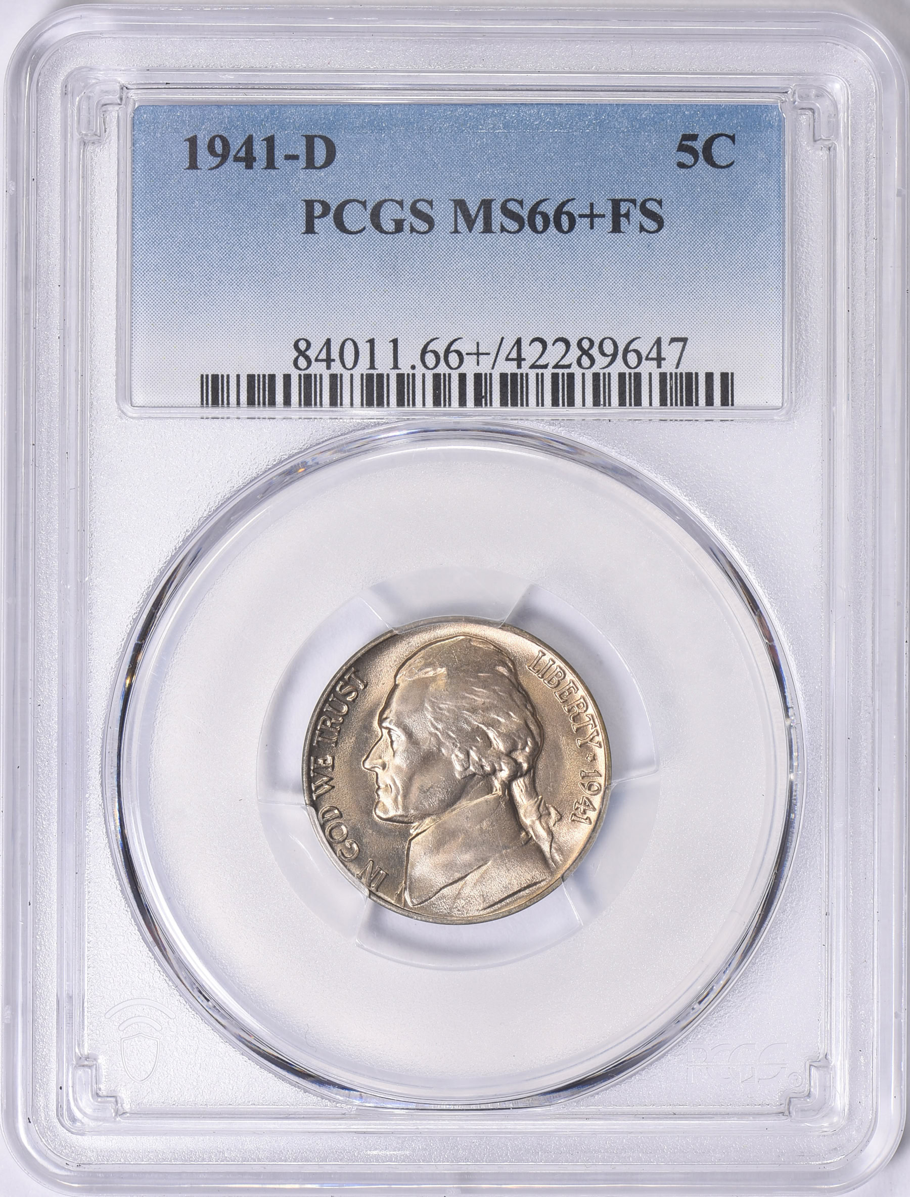 1941-D Jefferson Nickel PCGS MS-66+ FS (Item 1742132 ...