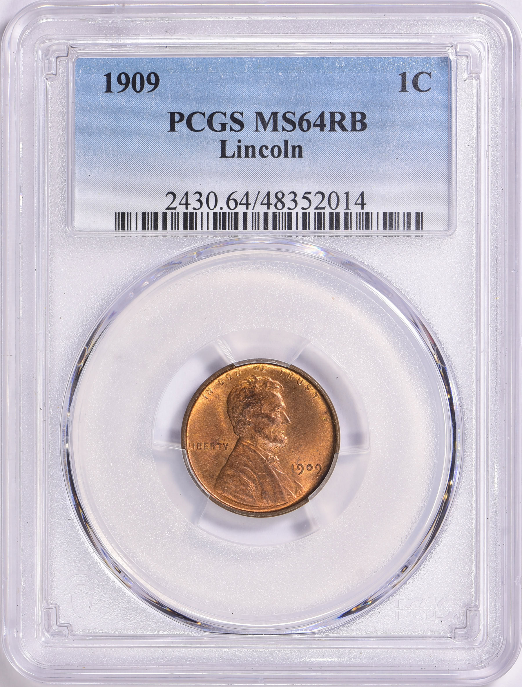 1909 Lincoln Cent PCGS MS-64 RB (Item 1742169) | GreatCollections Coin Auctions