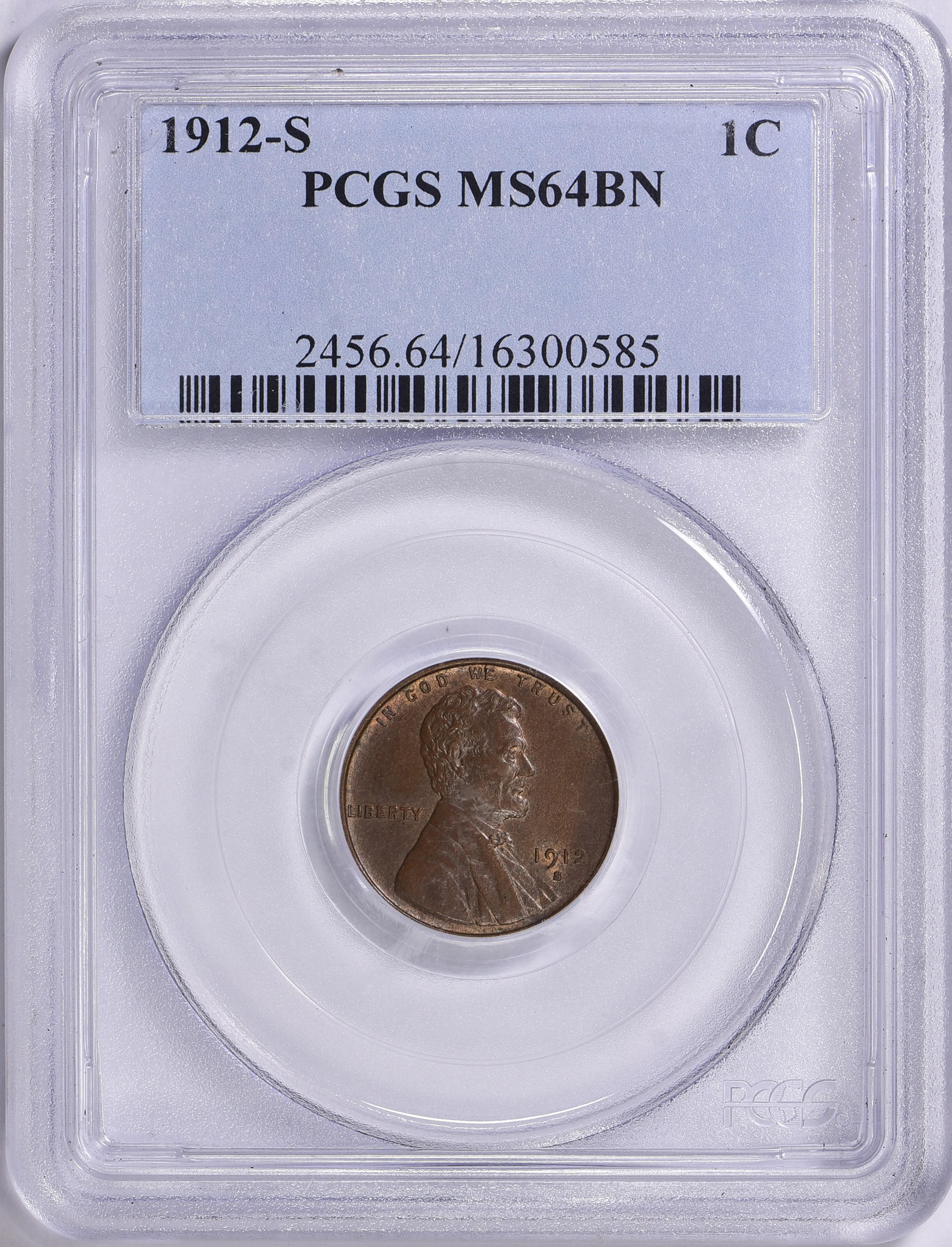 1912-S Lincoln Cent PCGS MS-64 BN (Item 1742173) | GreatCollections ...