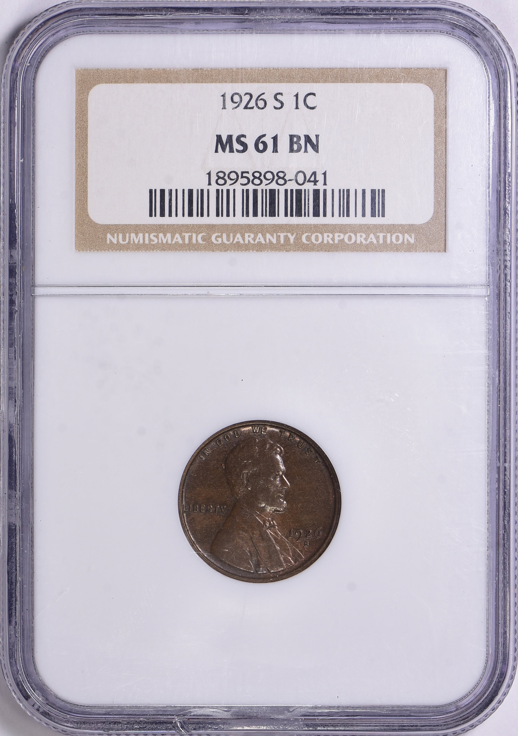 1926-S Lincoln Cent NGC MS-61 BN (Item 1742212) | GreatCollections Coin Auctions