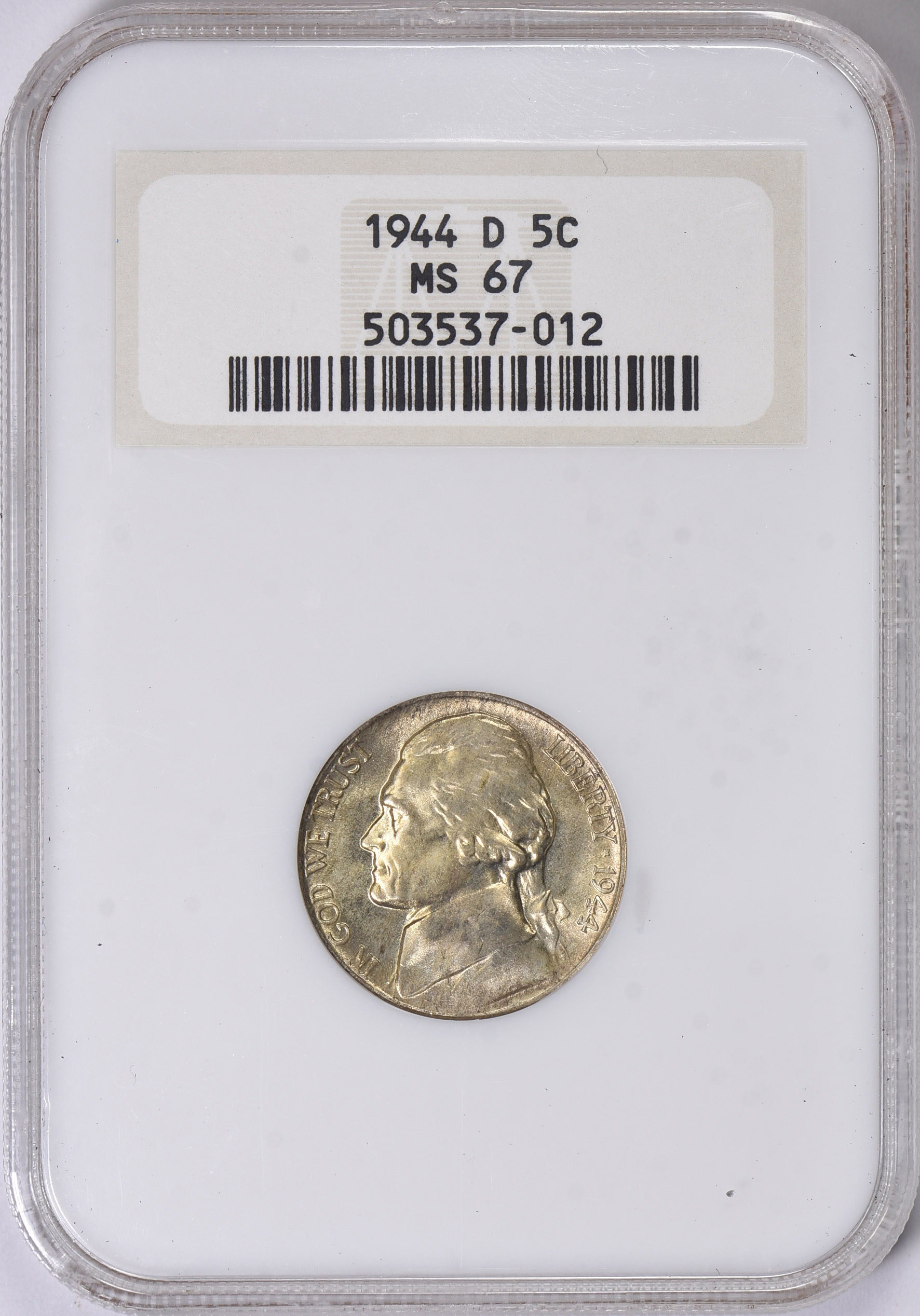 1944-D Jefferson Nickel NGC MS-67 OH (Item 1742225) | GreatCollections Coin Auctions