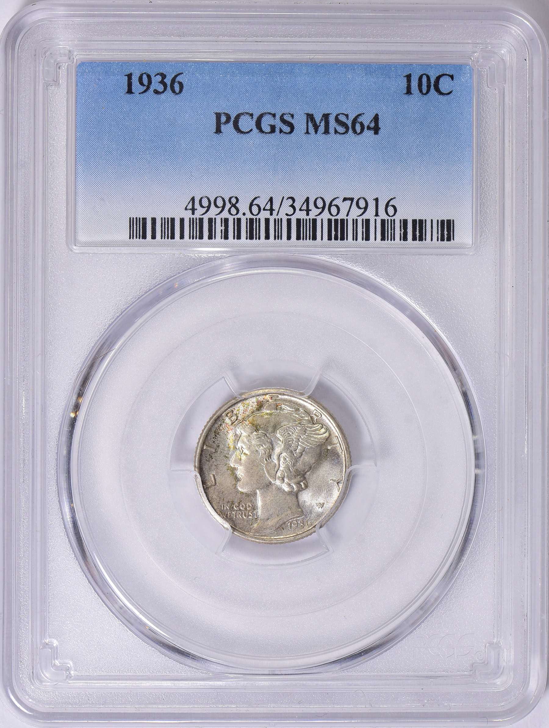 1936 Mercury Dime PCGS MS-64 (Item 1742305) | GreatCollections Coin Auctions