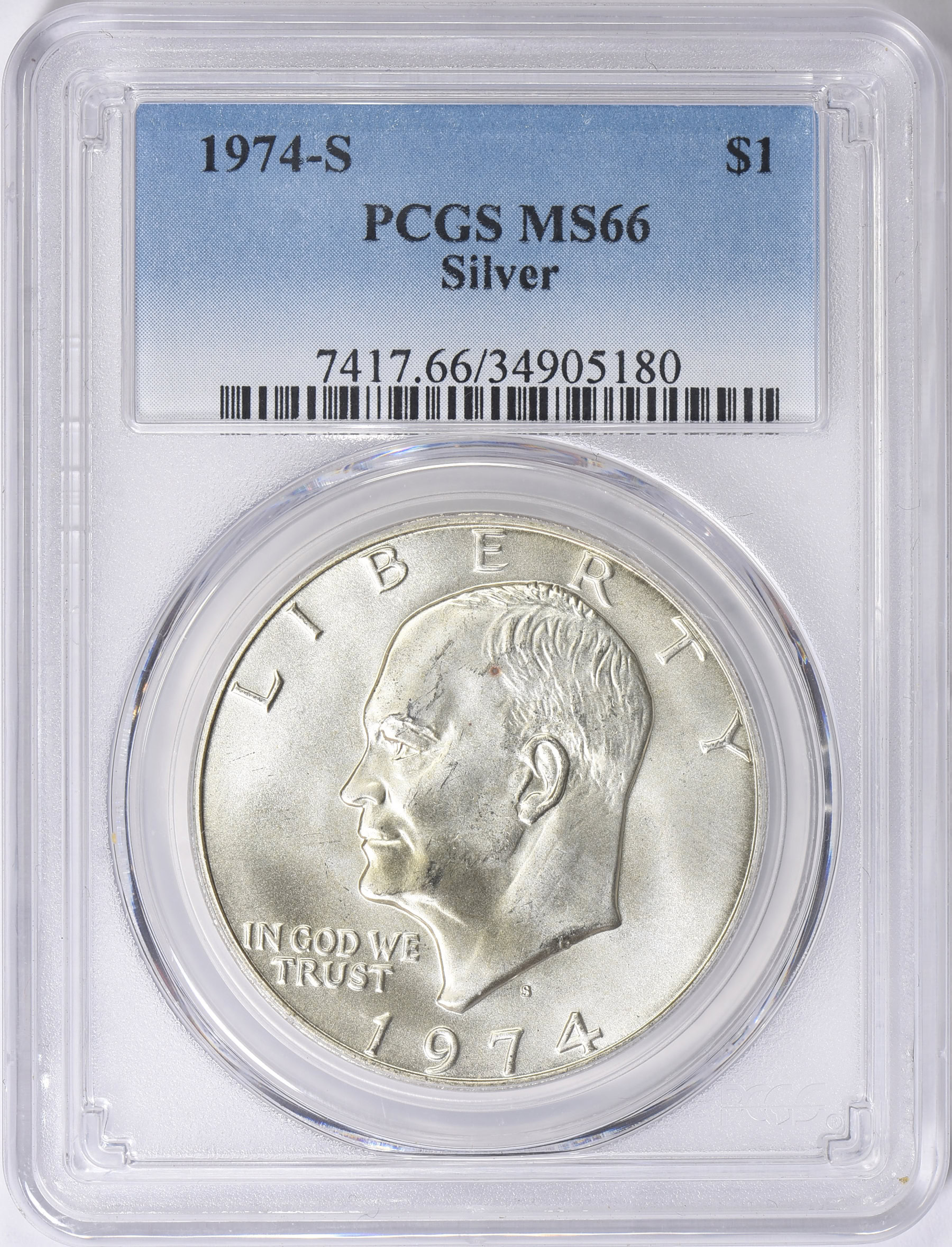 1974-S Eisenhower Dollar Silver PCGS MS-66 (Item 1742329) | GreatCollections Coin Auctions