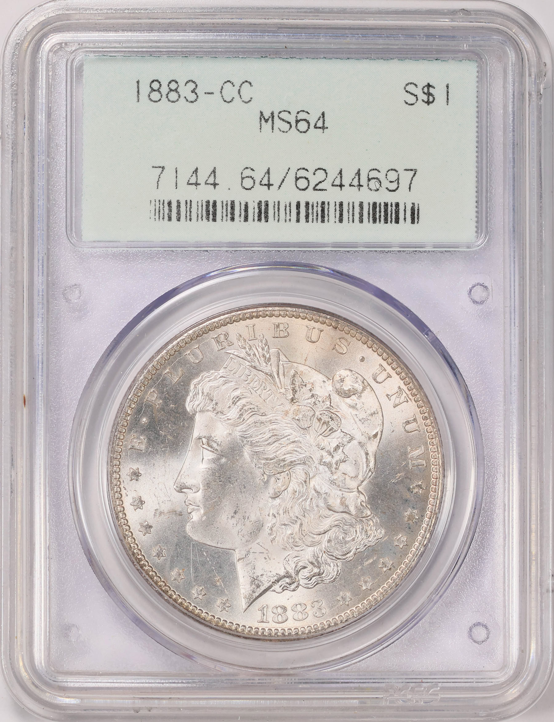 1883-CC Morgan Silver Dollar PCGS MS-64 OGH (2nd Gen) (Item 1742393) | GreatCollections Coin ...