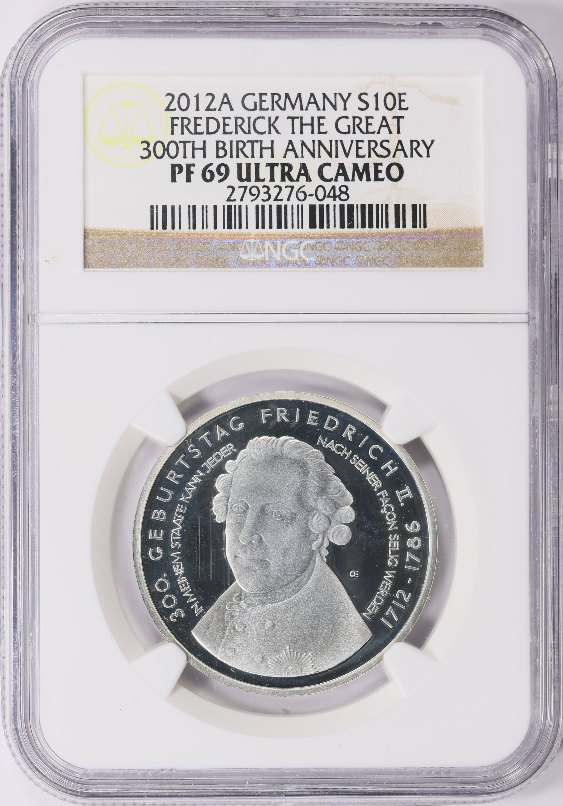 Germany 2012-A Silver €10 Birth of Friedrich der Grosse 300th ...