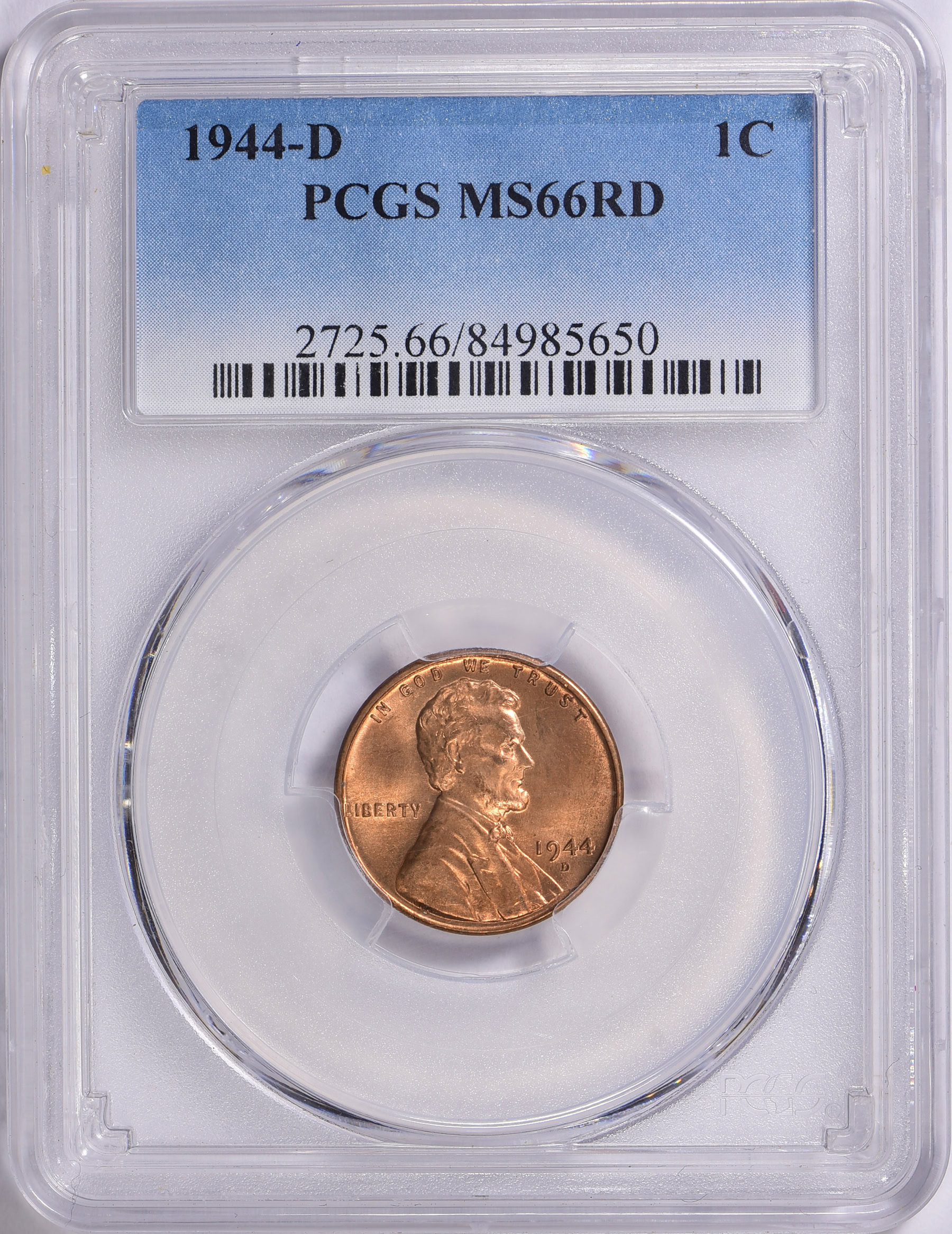 1944-D Lincoln Cent PCGS MS-66 RD (Item 1742452) | GreatCollections ...