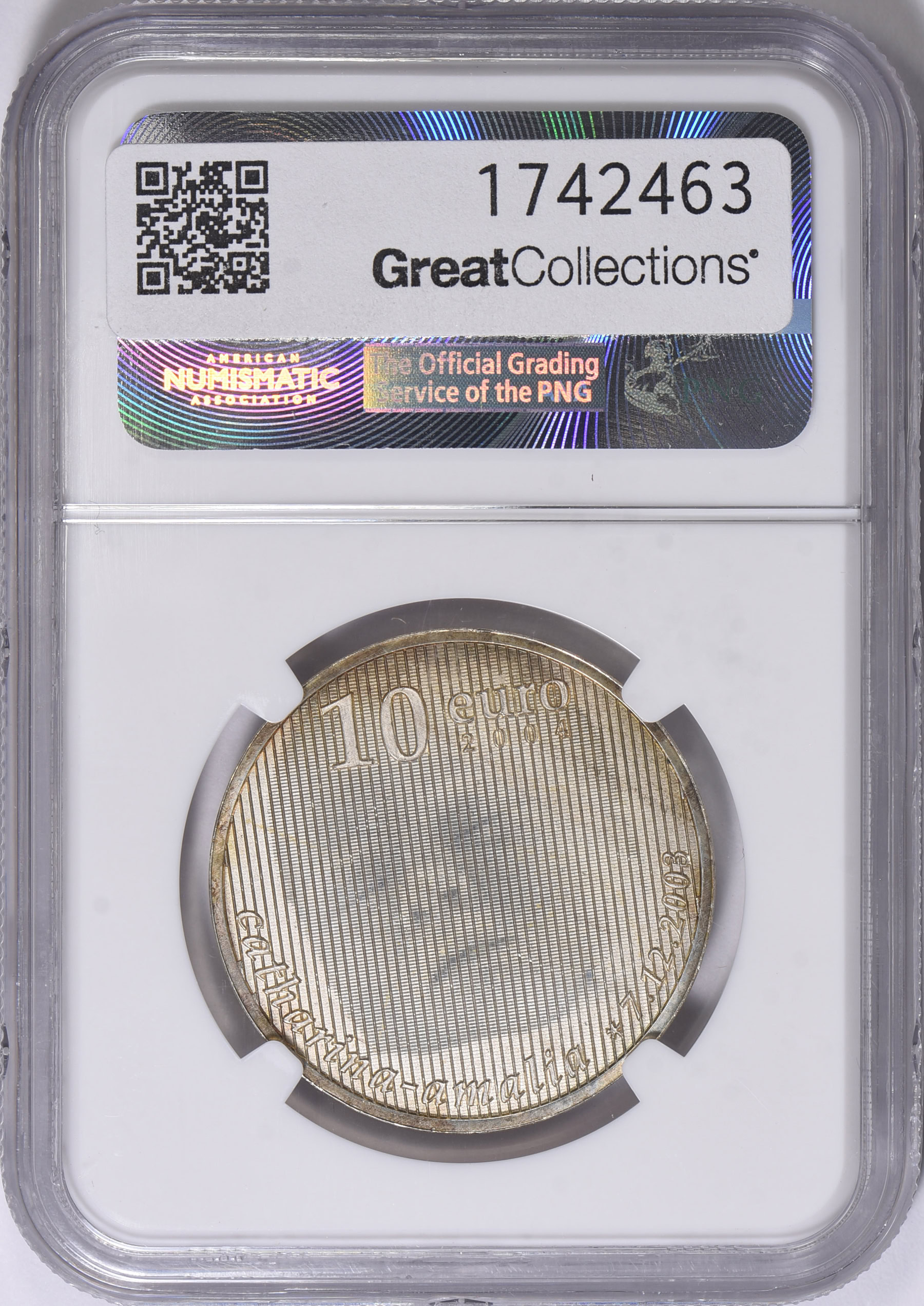 Netherlands 2004 Silver €10 Birth of Princess Catherina-Amalia KM-248 ...