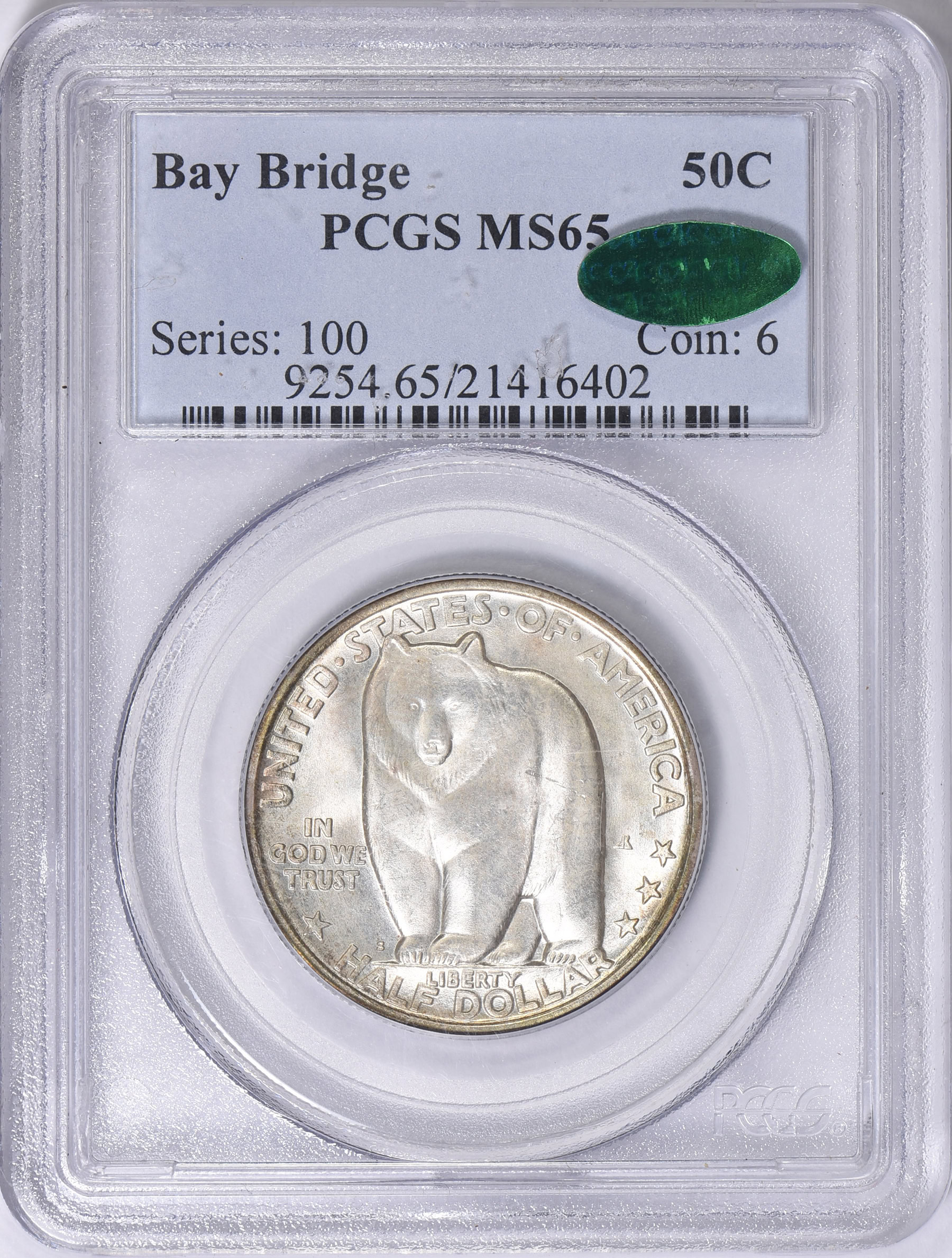 1936-S San-Francisco-Oakland Bay Bridge Opening Half Dollar PCGS MS-65 ...