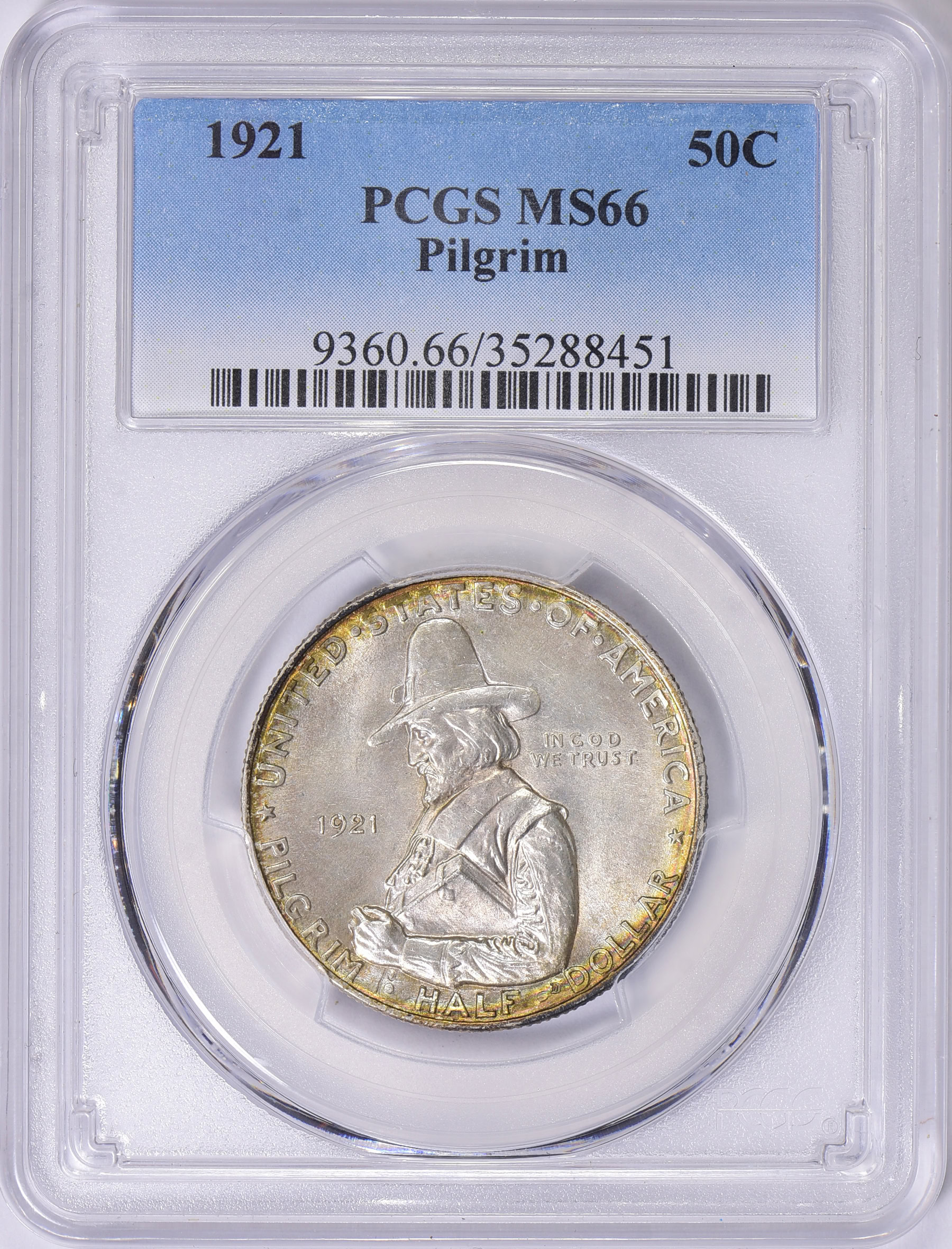 1921 Pilgrim Tercentenary Half Dollar PCGS MS-66 (Toned) (Item 1742613 ...