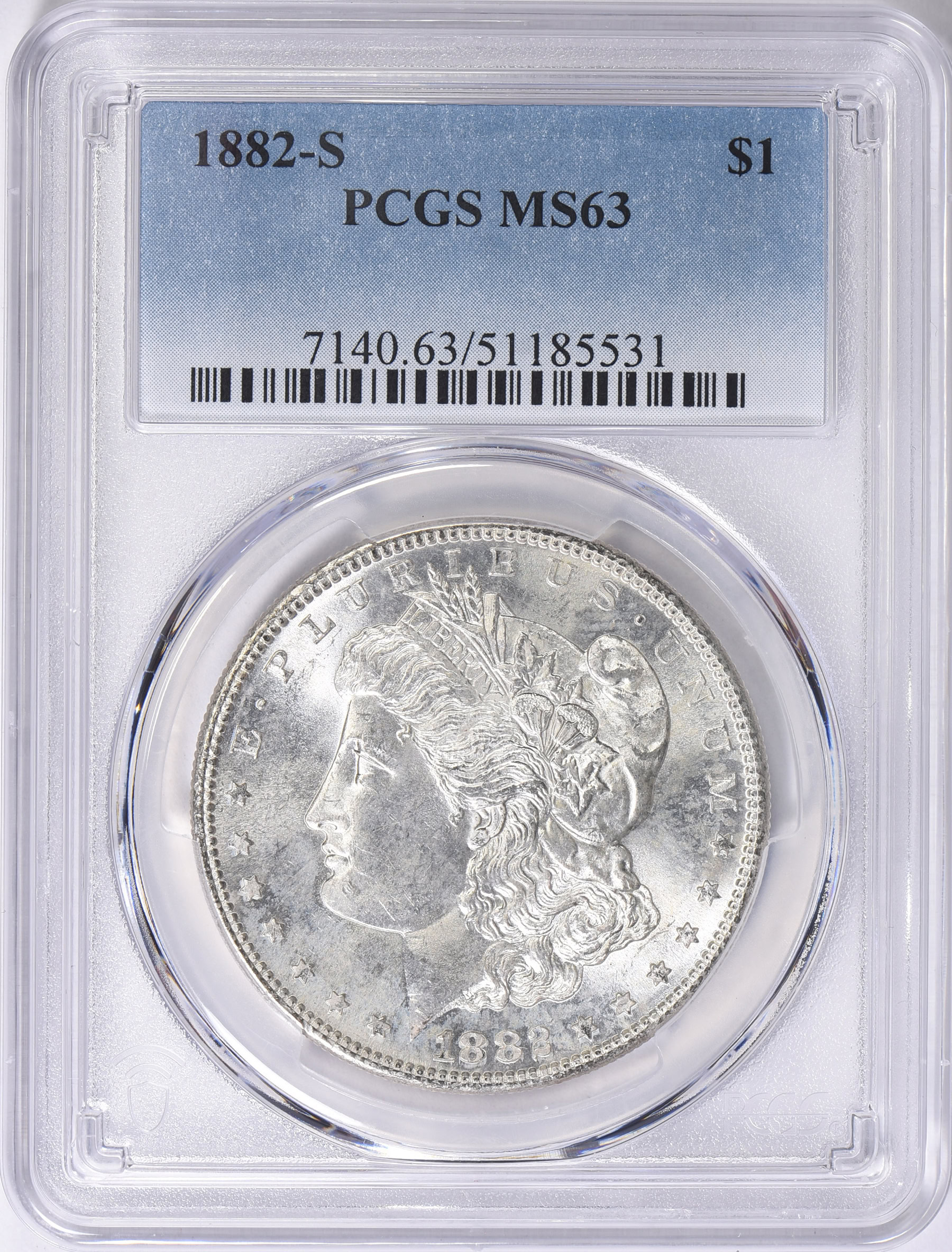 1882-S Morgan Silver Dollar PCGS MS-63 (Item 1742645) | GreatCollections Coin Auctions