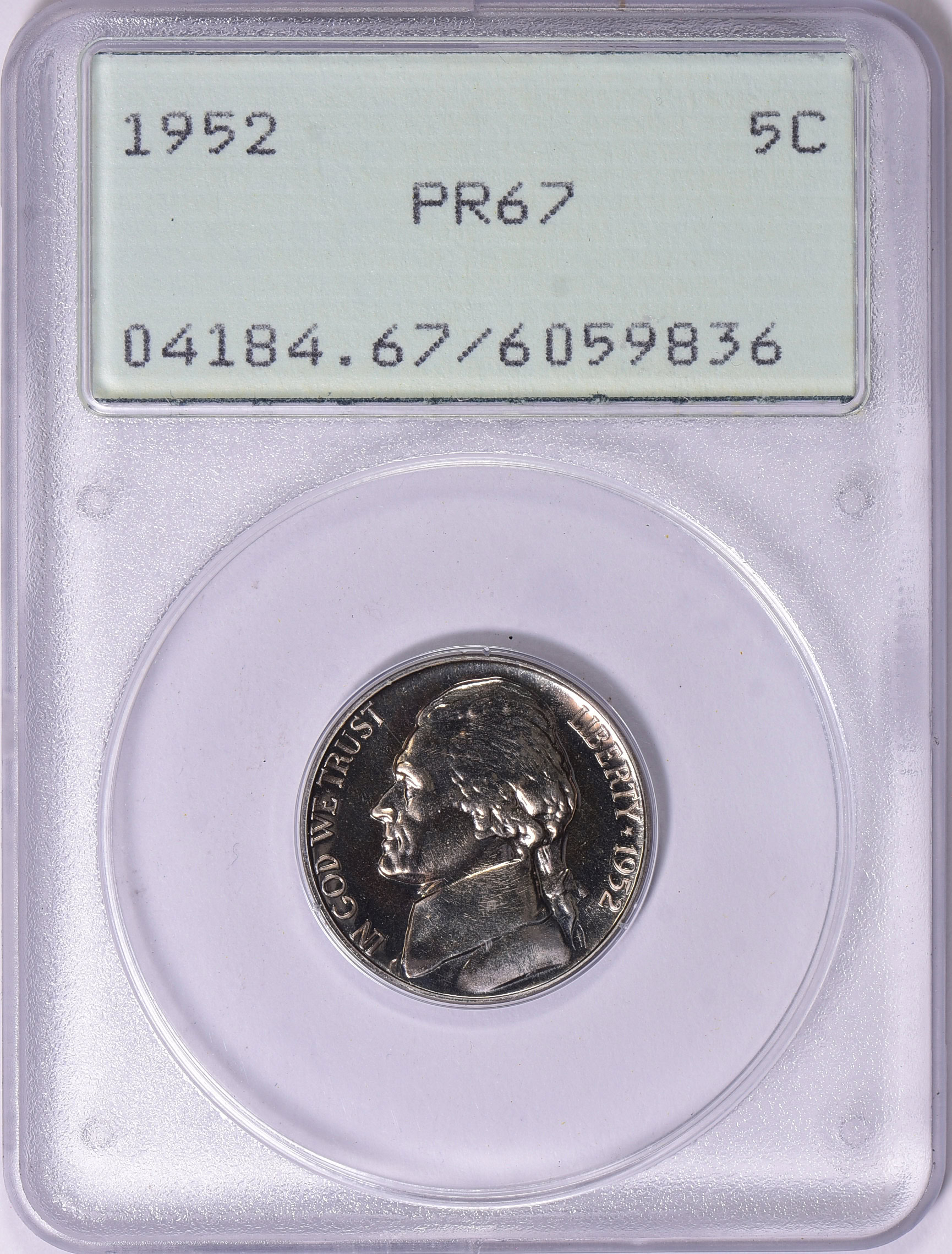 1952 Jefferson Nickel PCGS Proof-67 OGH (1st Gen) (Item 1742661 ...
