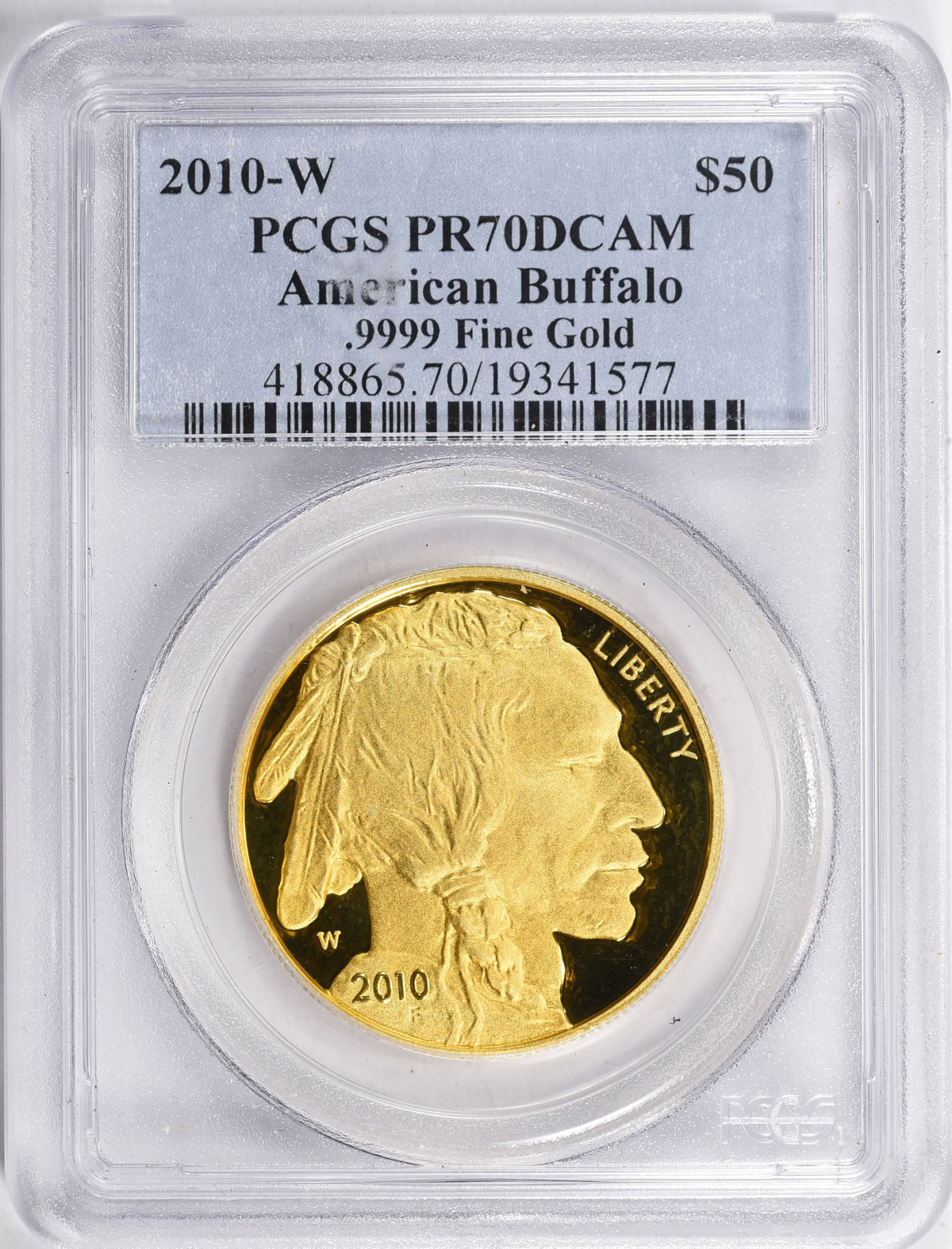 2010-W $50 One-Ounce Gold American Buffalo PCGS Proof-70 DCAM (Item 1742703) | GreatCollections ...