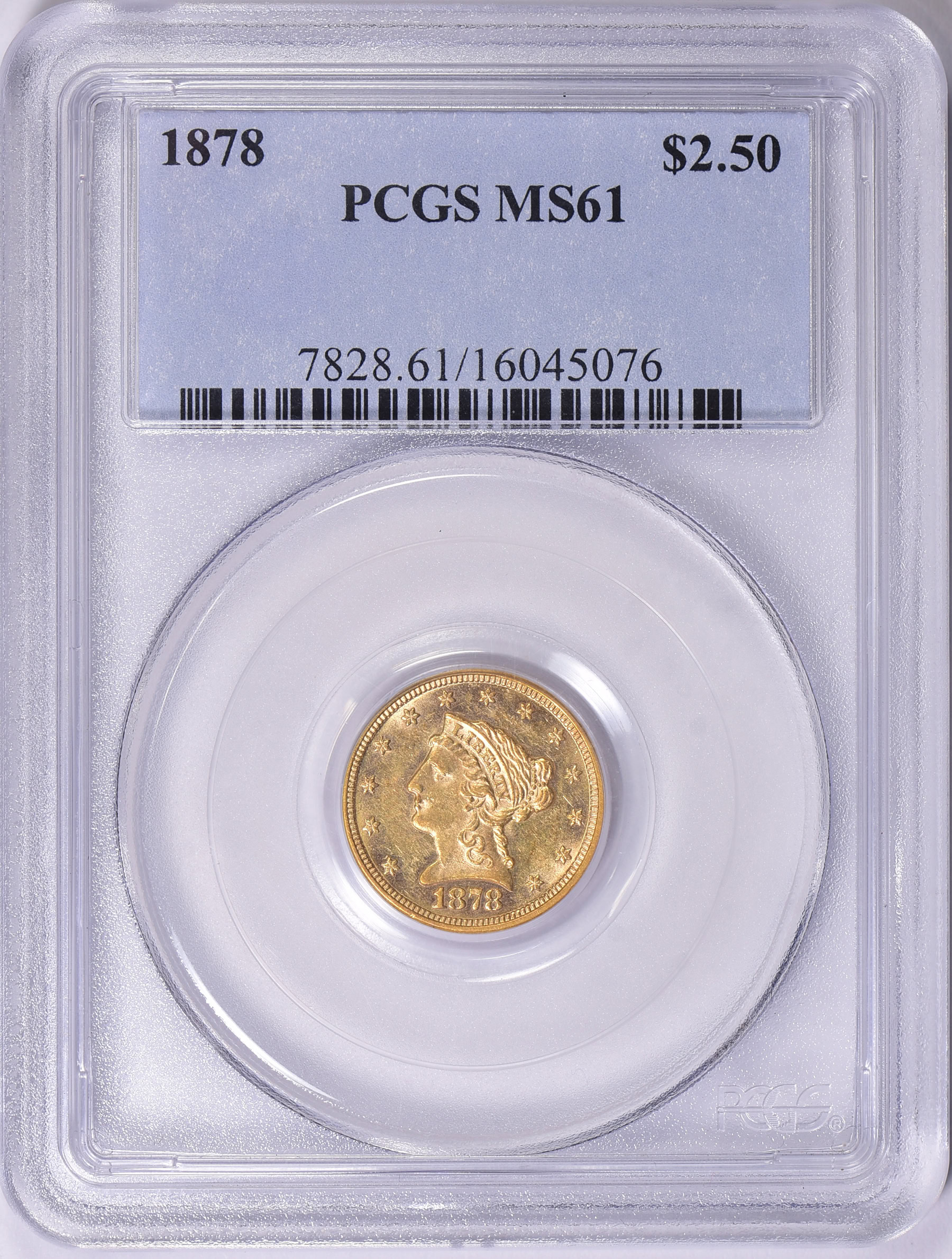 1878 Liberty Gold Quarter Eagle PCGS MS-61 (Item 1742705) | GreatCollections Coin Auctions