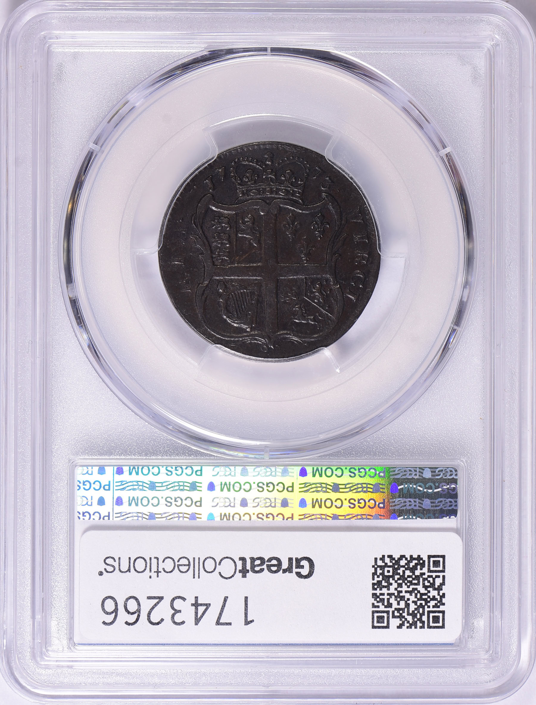 1773 Virginia 1/2 Penny Period PCGS VF-35 (Item 1743266 ...
