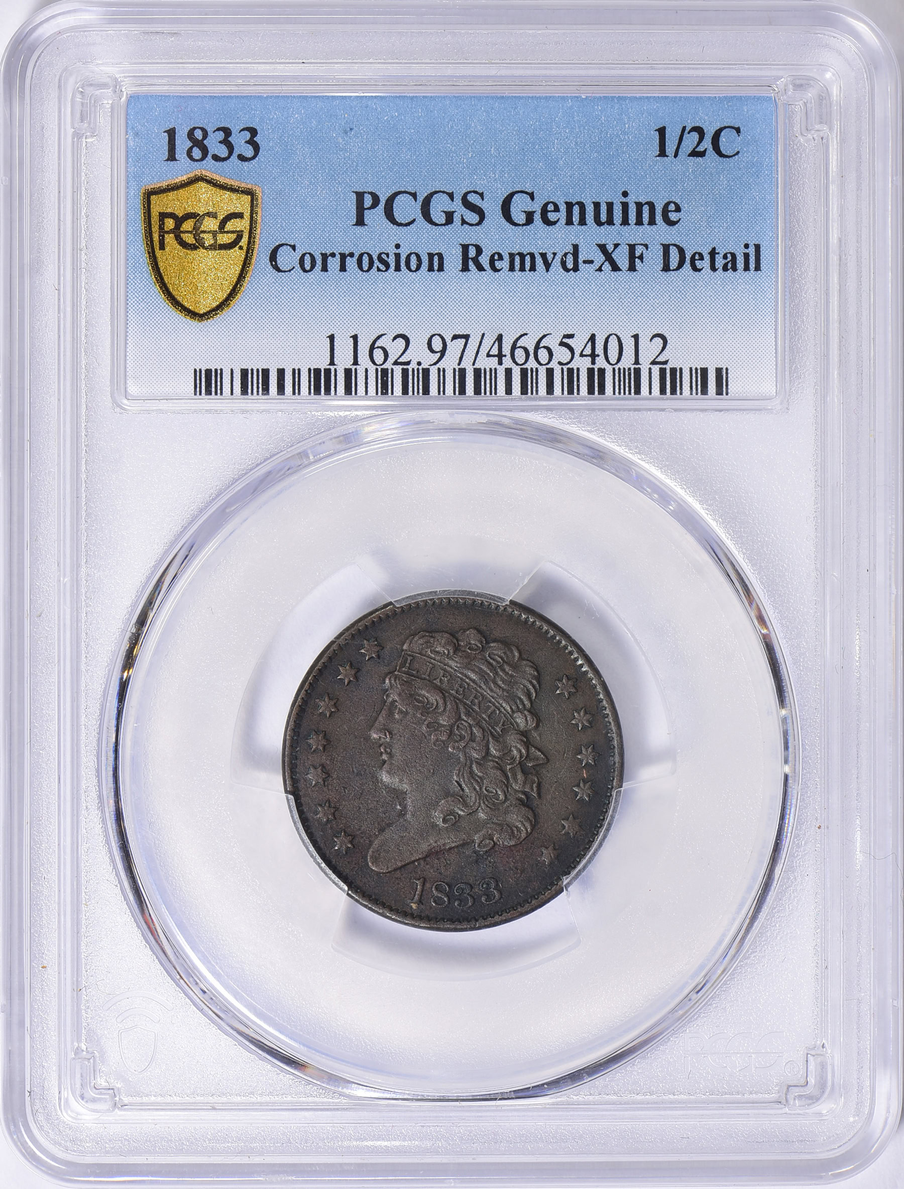 1833 Classic Half Cent PCGS Genuine XF Details (Item 1743351 ...