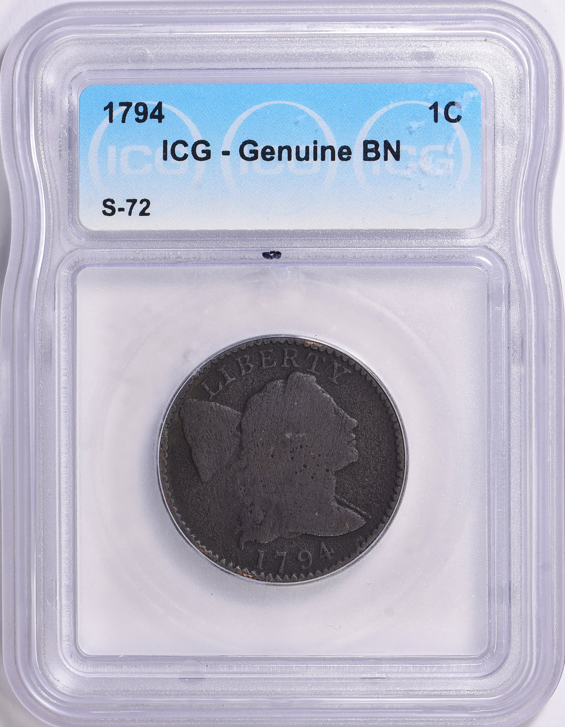 1794 Liberty Cap Cent Sheldon 72 ICG Genuine (Item 1743360 ...