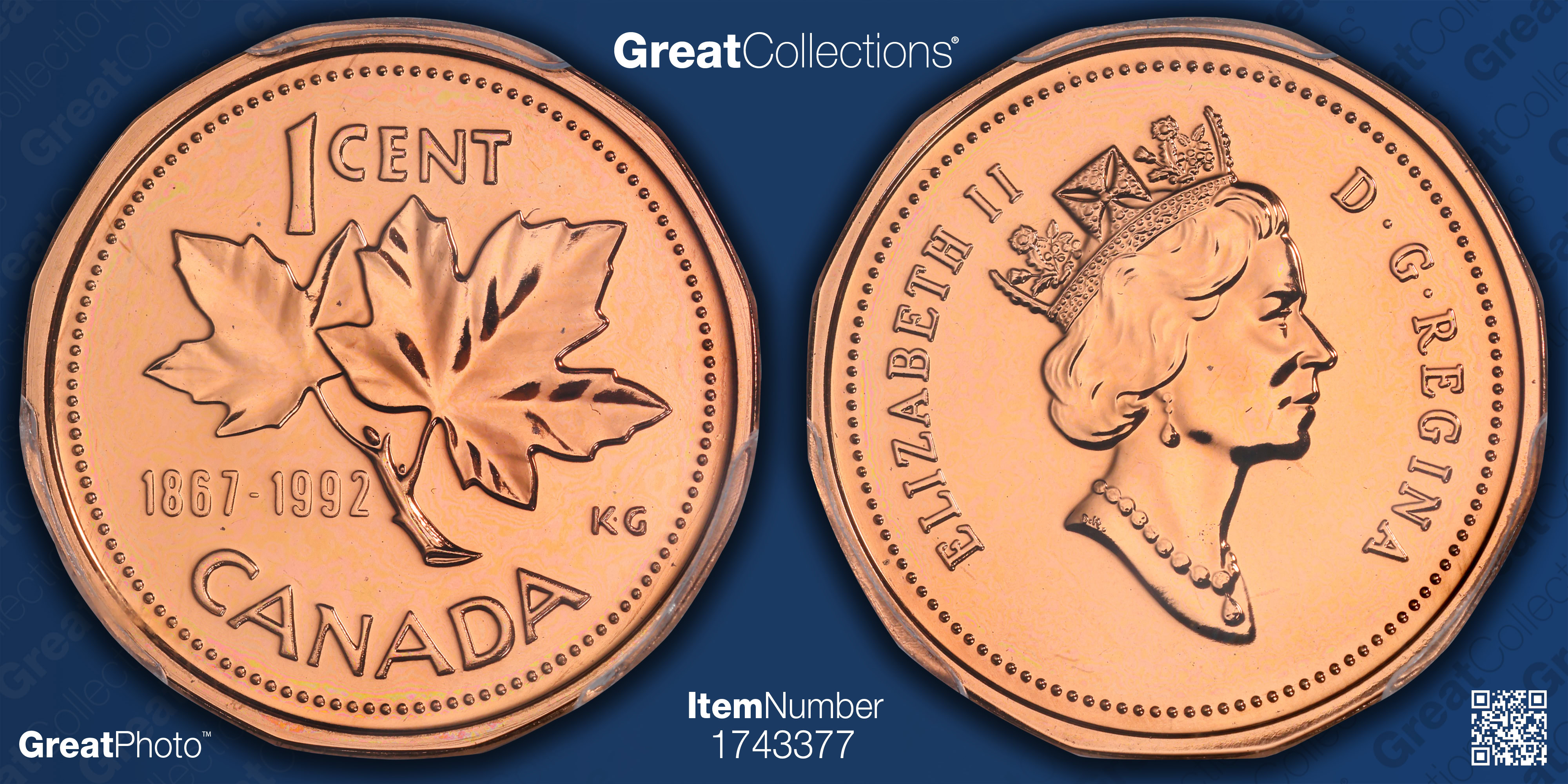 Canada 1992 Cent Confederation 125th Anniversary KM-204 PCGS PL-69 RD ...