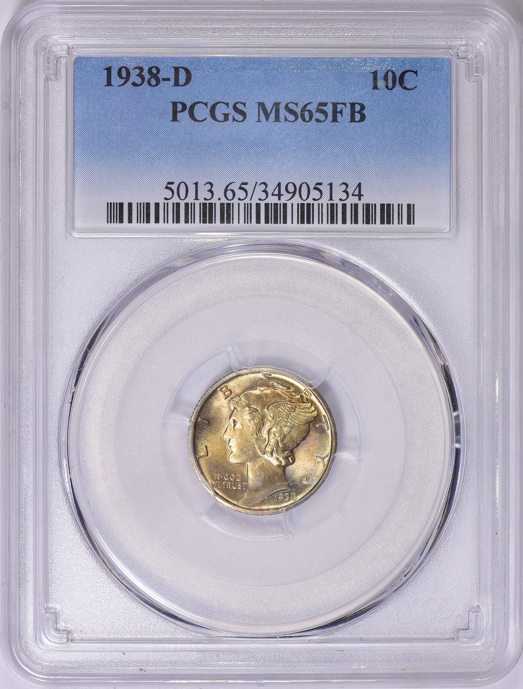 1938-D Mercury Dime PCGS MS-65 FB (Item 1743445) | GreatCollections Coin Auctions