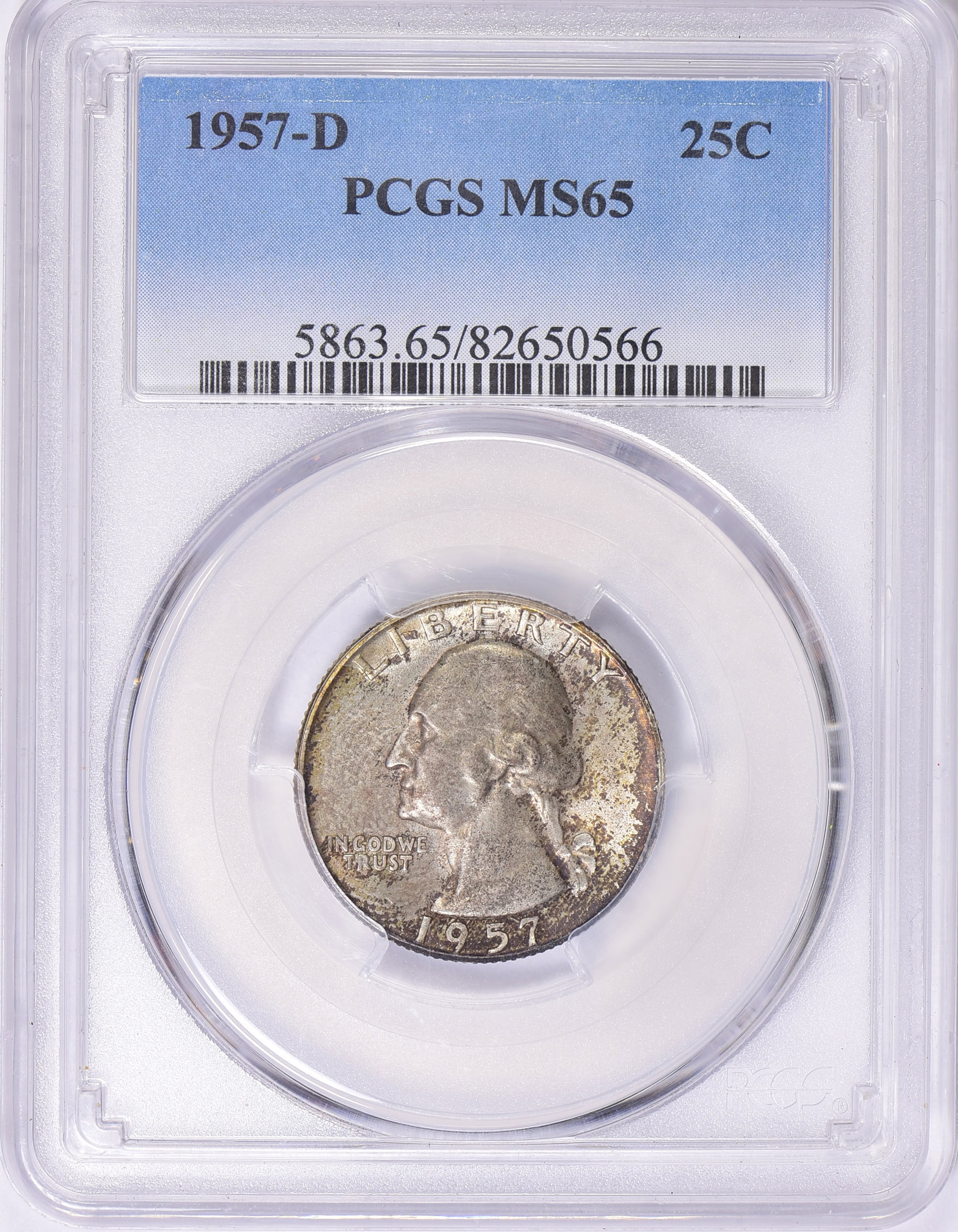 1957-D Washington Quarter PCGS MS-65 (Toned) (Item 1743450) | GreatCollections Coin Auctions