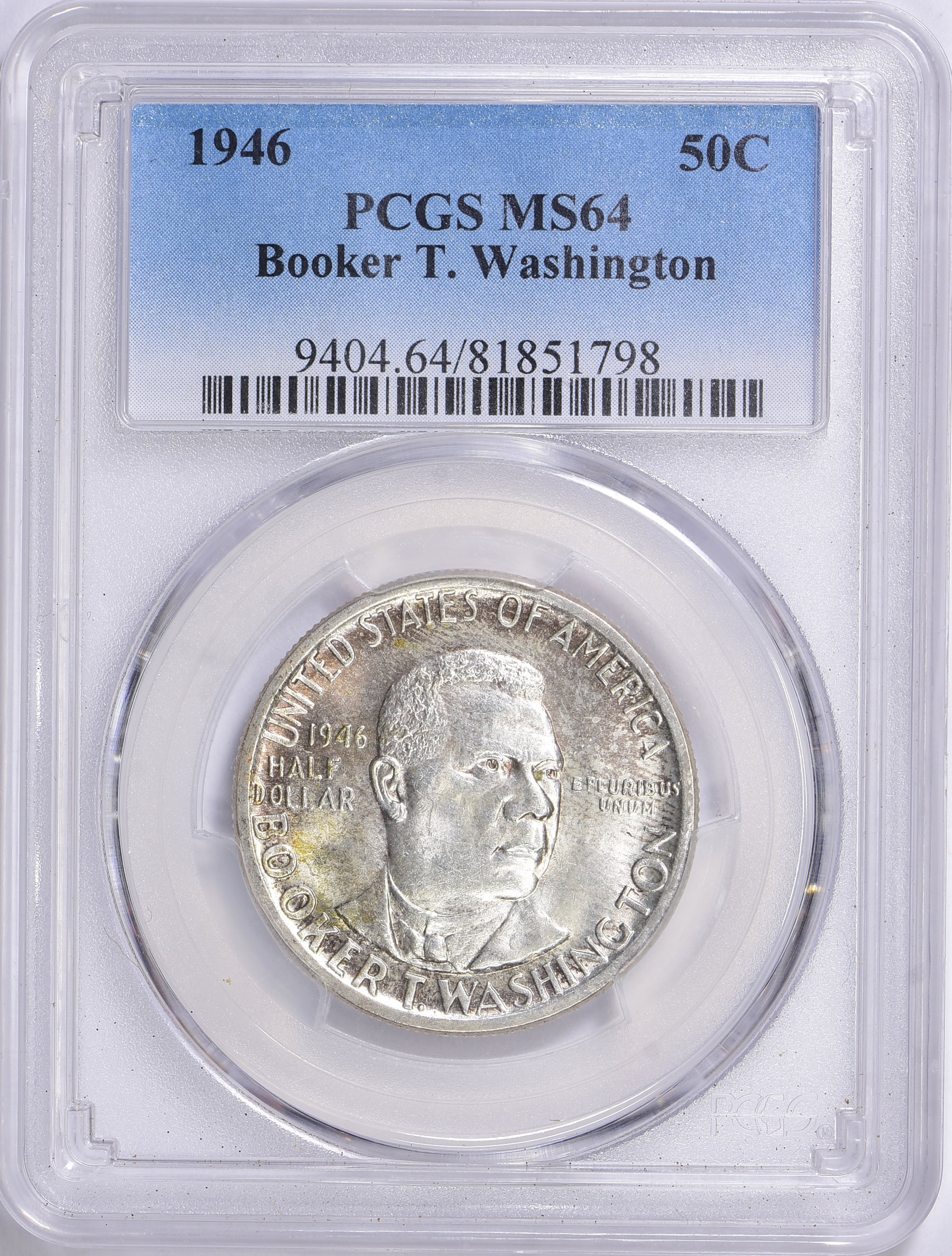 1946 Booker T. Washington Memorial Half Dollar PCGS MS-64 (Item 1743481) | GreatCollections Coin ...
