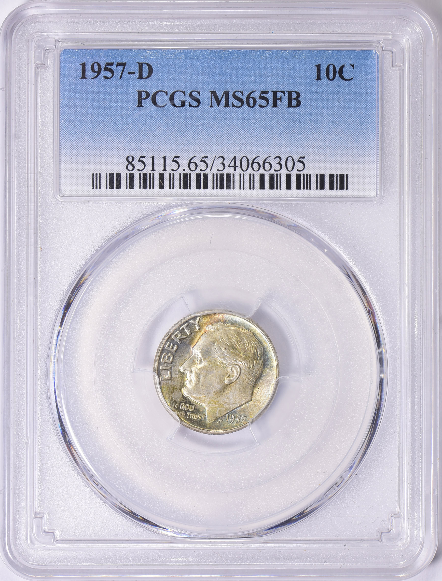 1957-D Roosevelt Dime PCGS MS-65 FB (Item 1743496) | GreatCollections ...