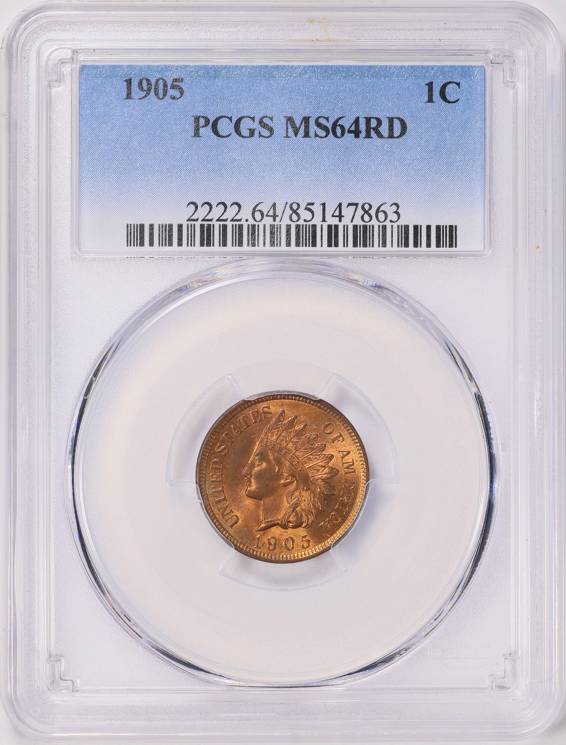 1905 Indian Cent PCGS MS-64 RD (Item 1743504) | GreatCollections Coin ...