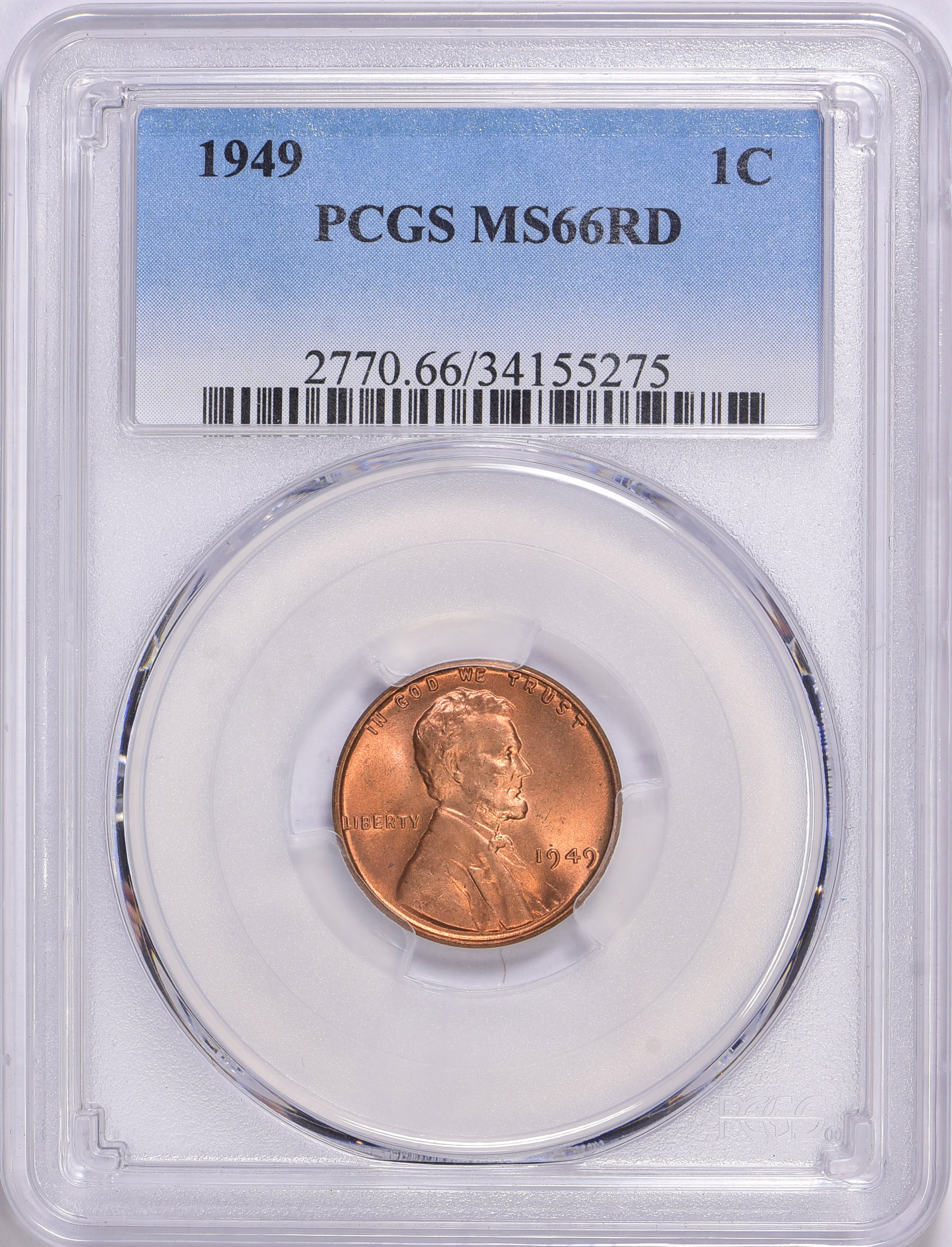 1949 Lincoln Cent PCGS MS-66 RD (Item 1743523) | GreatCollections Coin Auctions