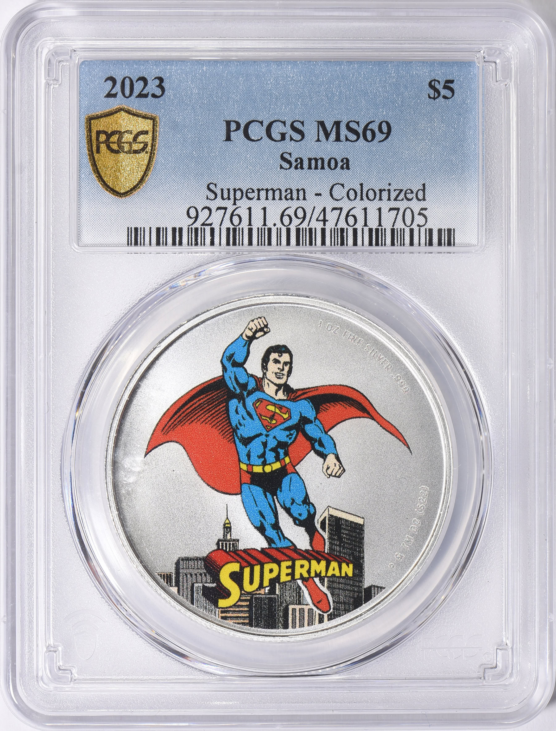 Samoa 2023 Colorized Silver $5 Superman PCGS MS-69 | PCGS Cert ...