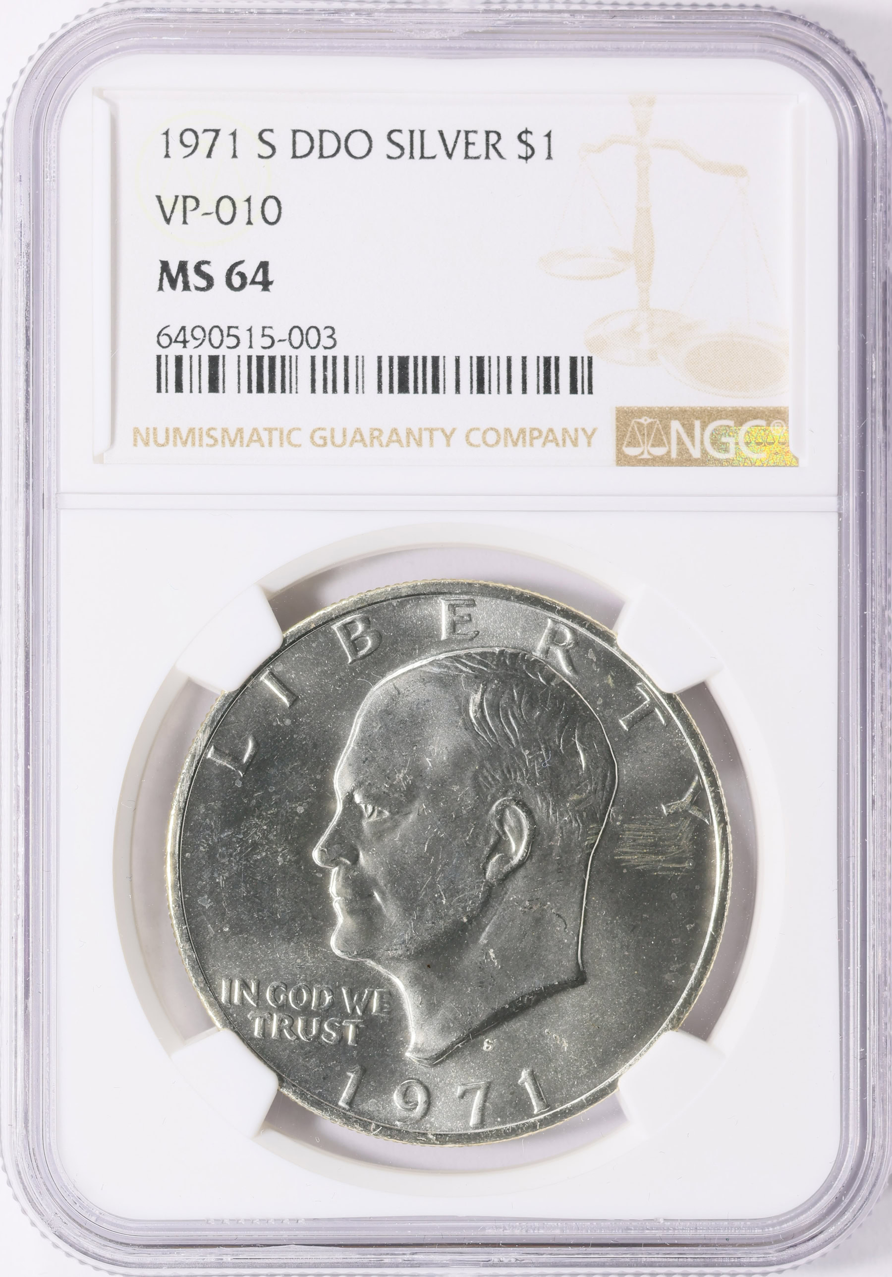 1971-S Eisenhower Dollar DDO VP-010 Silver NGC MS-64 (Item 1743664 ...