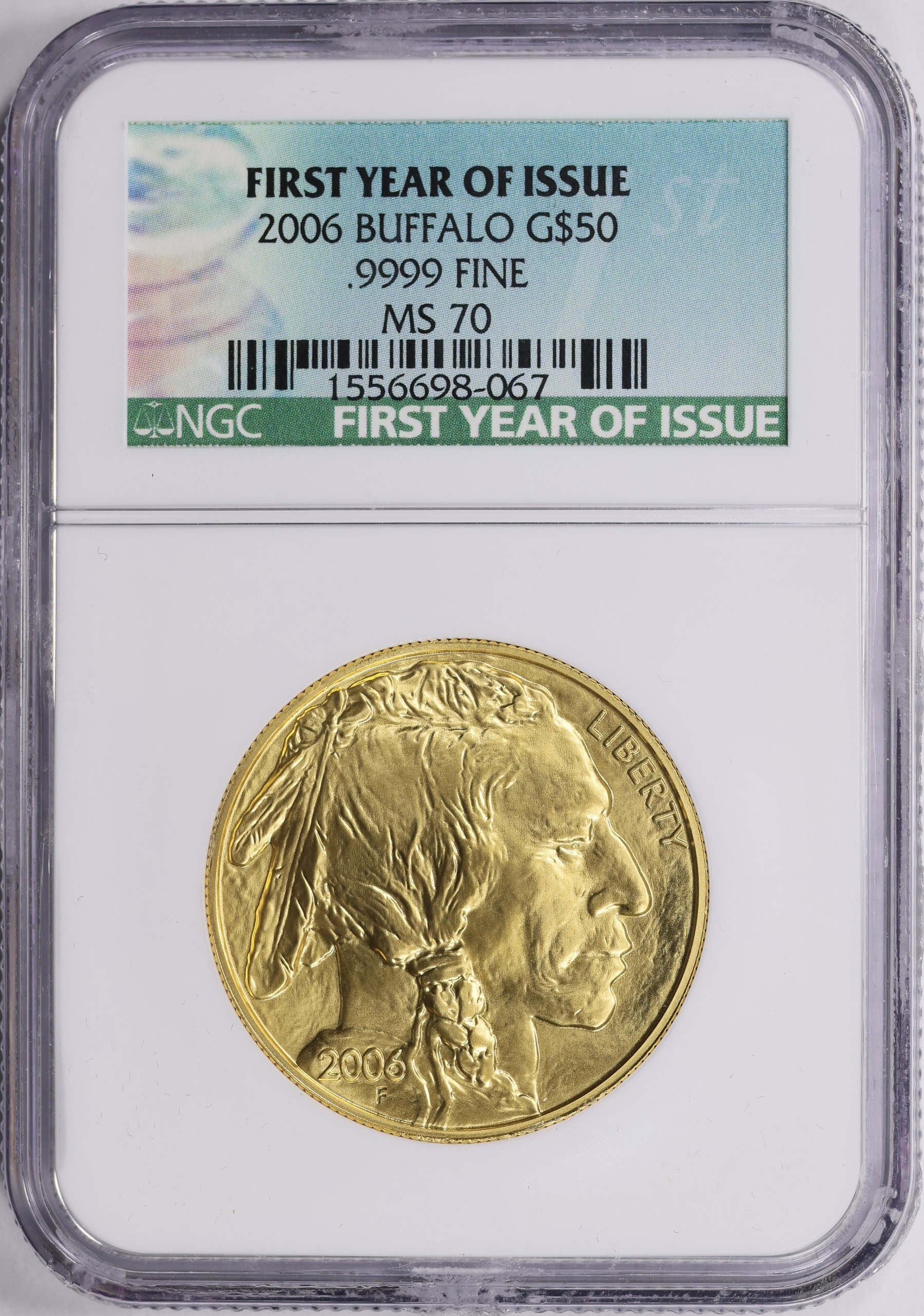 2006 $50 One-Ounce Gold American Buffalo NGC MS-70 (First Year of Issue Label) (Item 1743722 ...