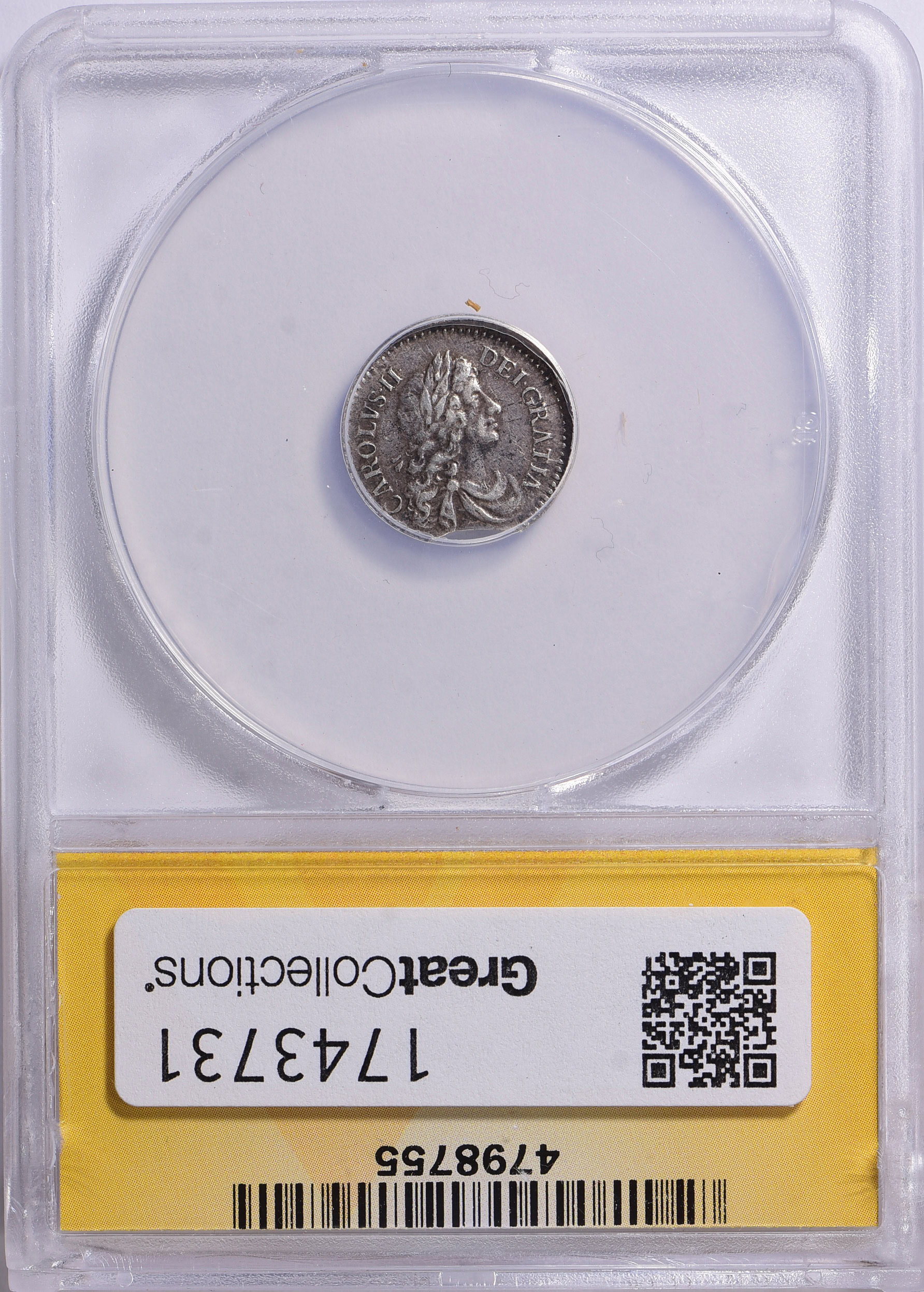 Great Britain 1672/1 Silver 2 Pence Rim Clip KM-429 ANACS XF-40 (1 ...