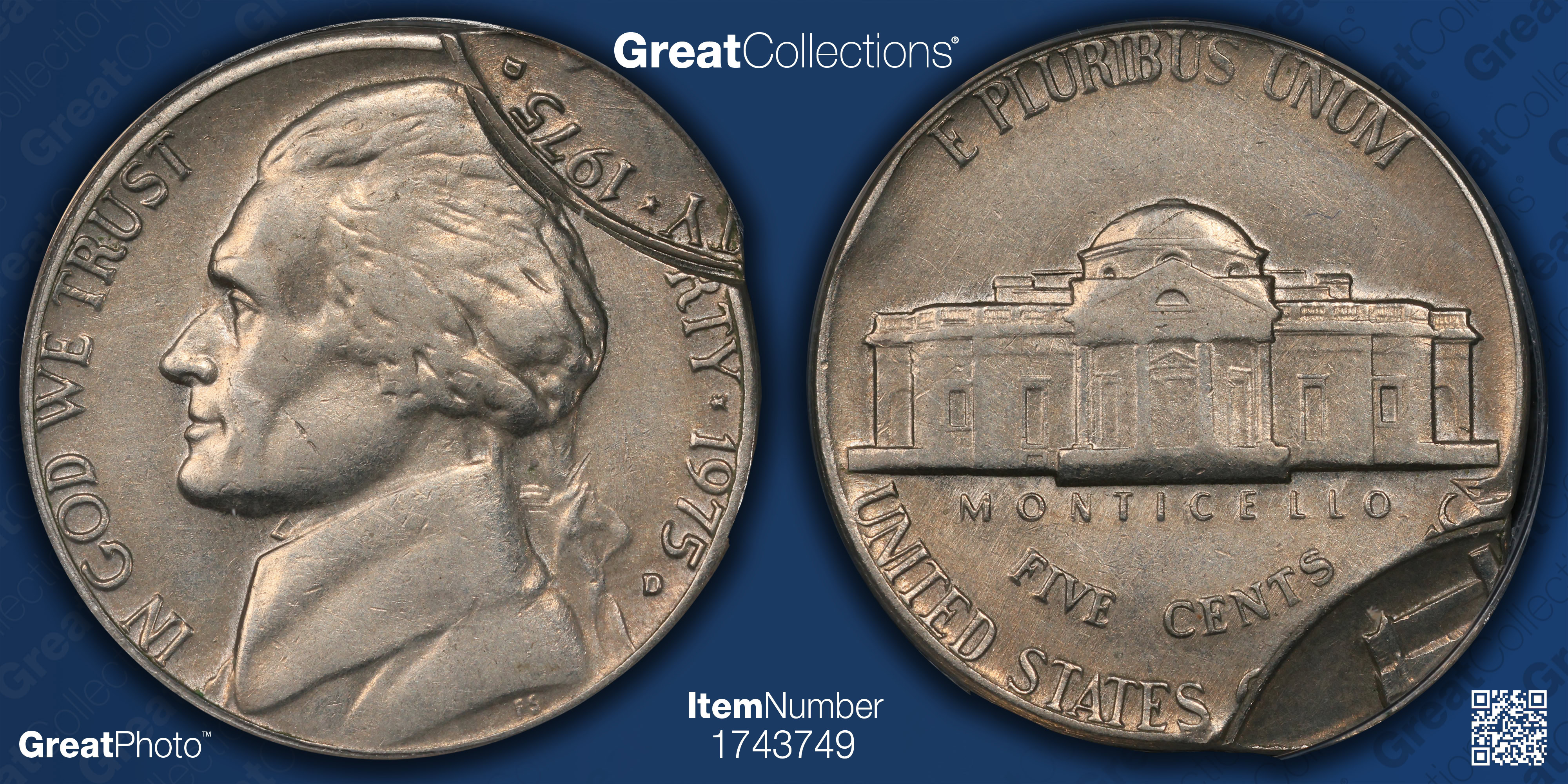 Mint Error 1975-D Jefferson Nickel Double Struck 2nd Strike 95% Off ...