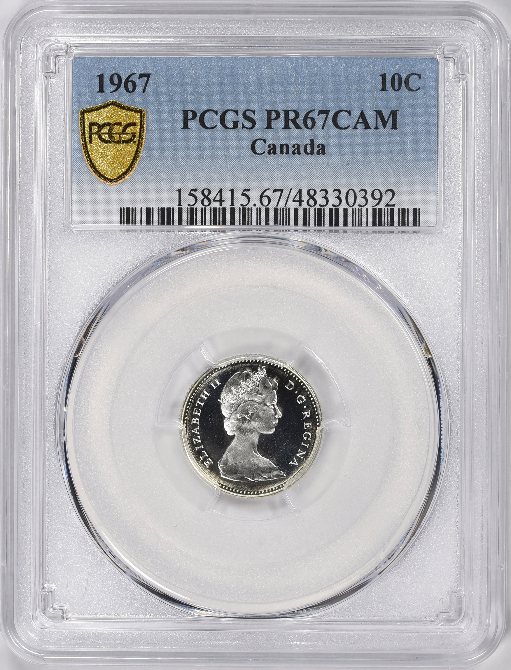 Canada 1967 Silver 10 Cents Confederation Centennial KM-67 PCGS Proof ...