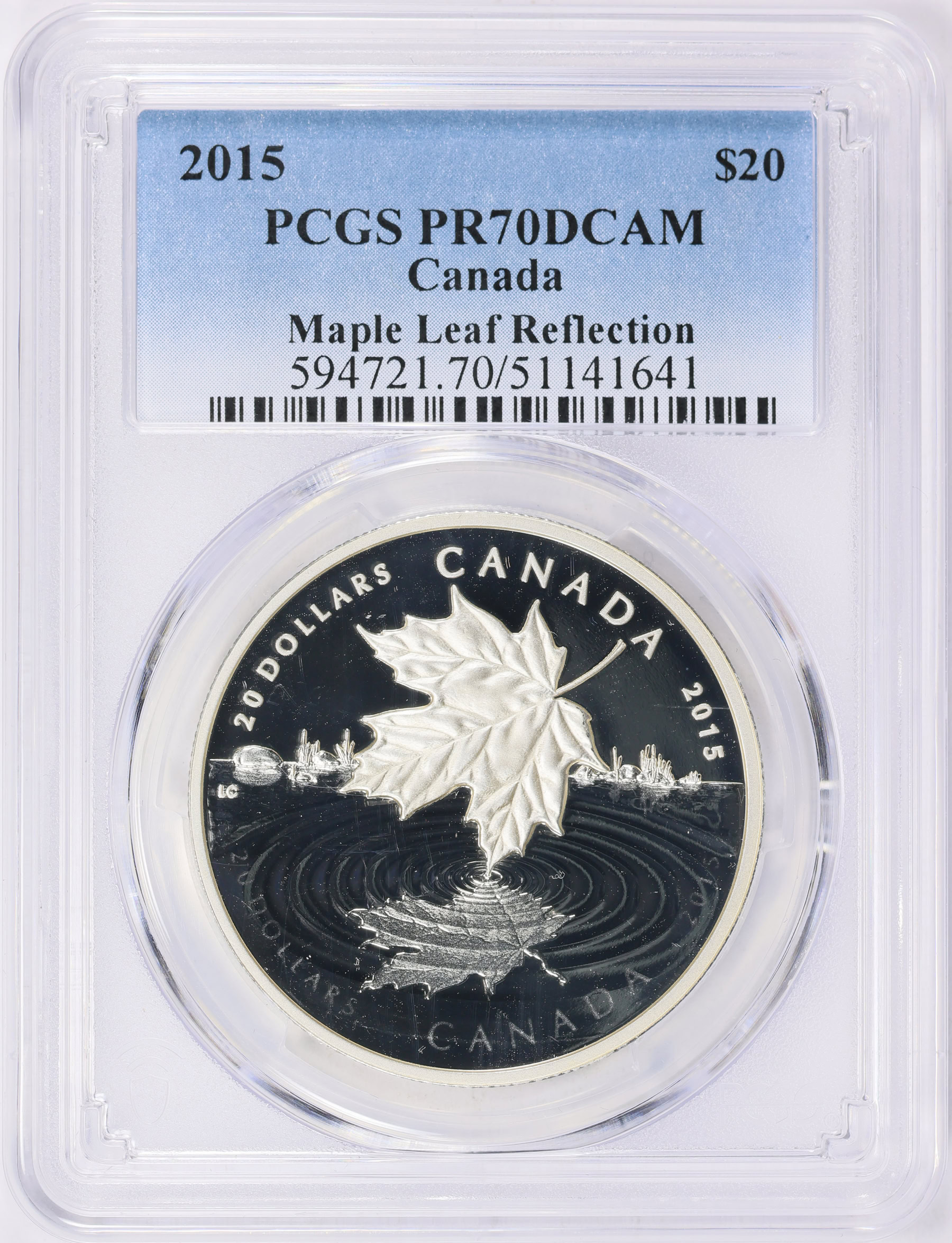 Canada 2015 Silver $20 Maple Leaf Reflection KM-2010 PCGS Proof-70 DCAM ...