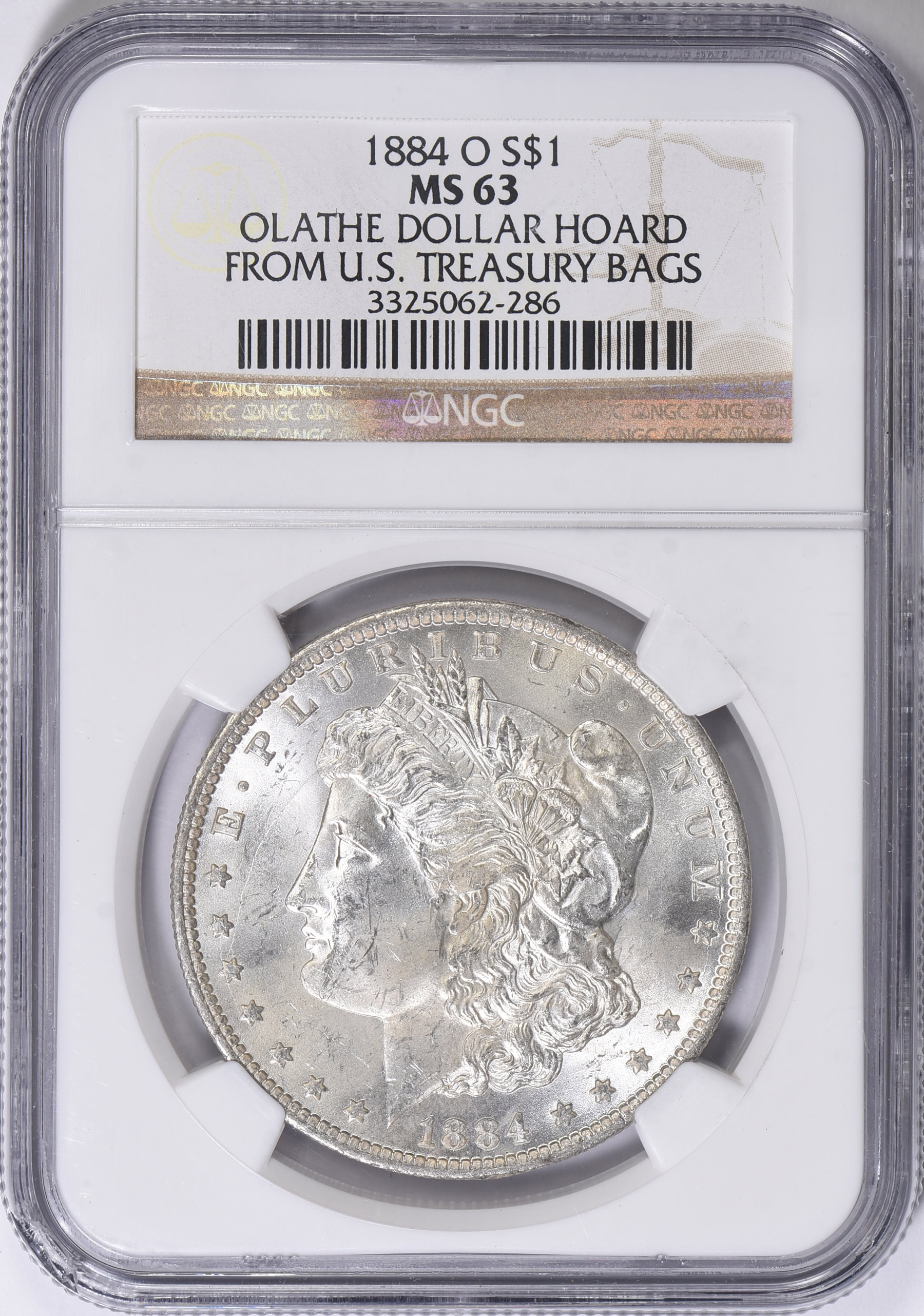 1884-O Morgan Silver Dollar NGC MS-63 (Olathe Dollar Hoard) (Item 1744049) | GreatCollections ...