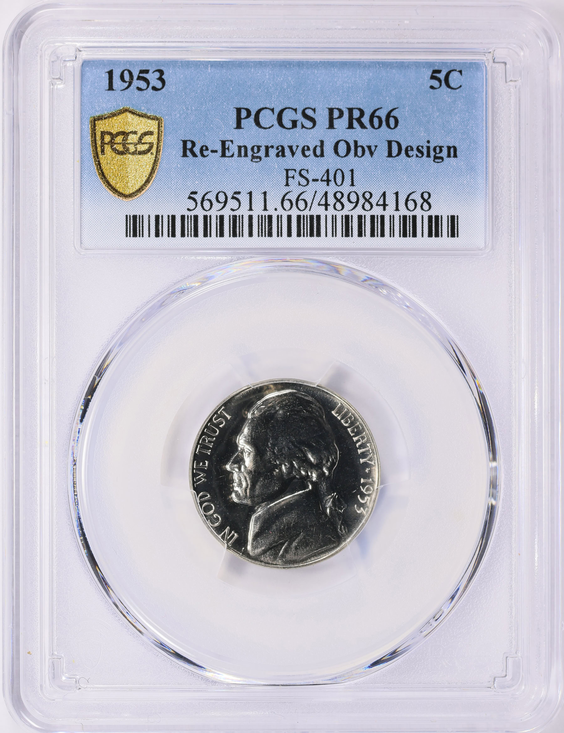 1953 Jefferson Nickel Re-Engraved Obverse Design PCGS Proof-66 (Item 1744094) | GreatCollections ...