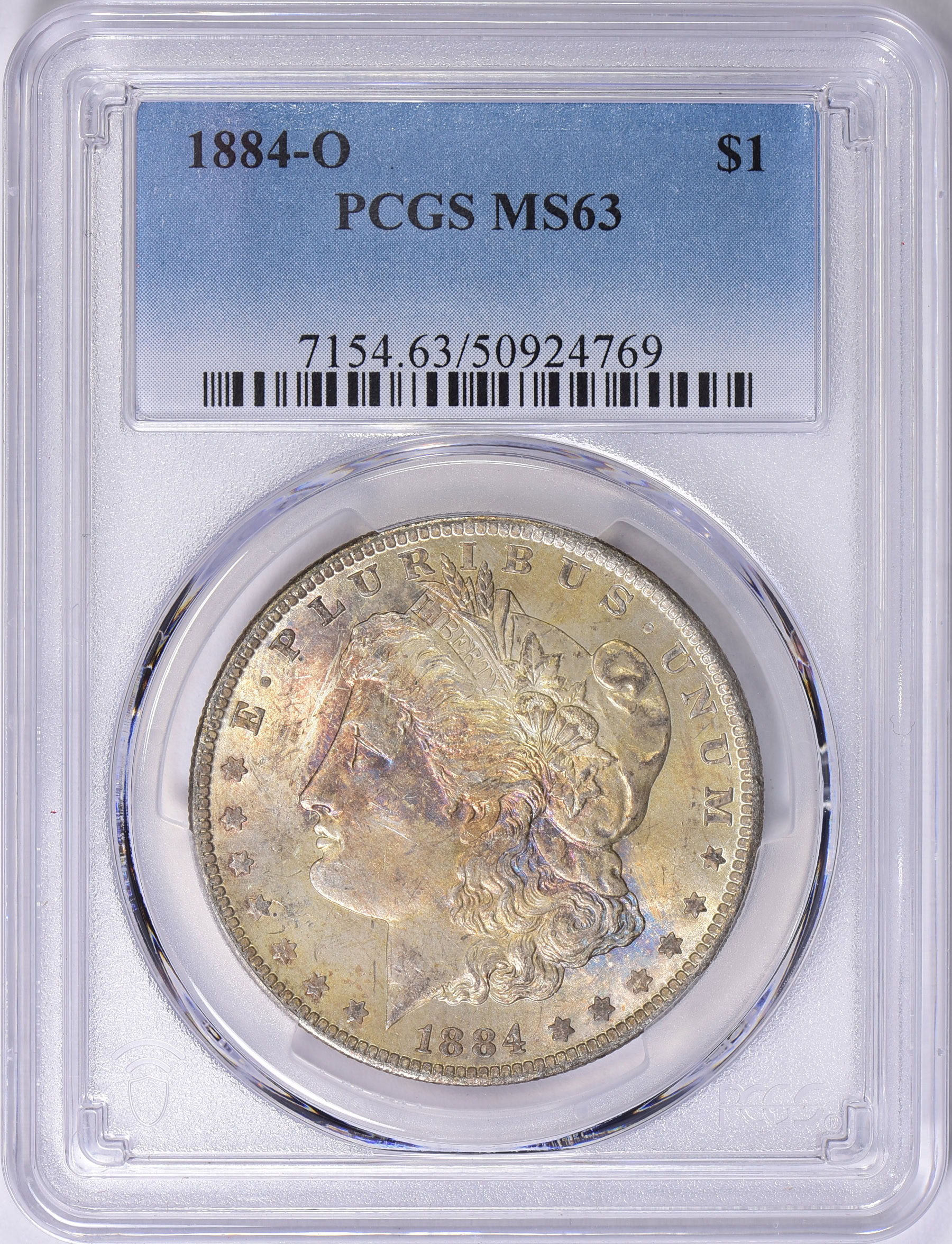 1884-O Morgan Silver Dollar PCGS MS-63 (Toned) (Item 1744273) | GreatCollections Coin Auctions