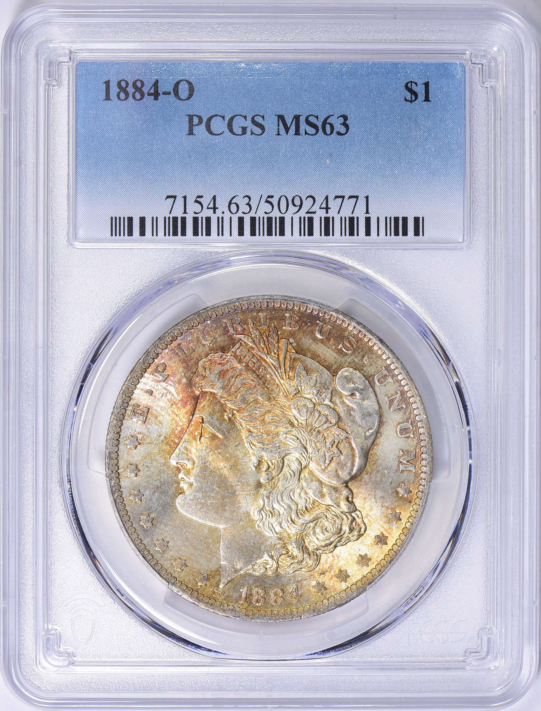 1884-O Morgan Silver Dollar PCGS MS-63 (Toned) (Item 1744289) | GreatCollections Coin Auctions