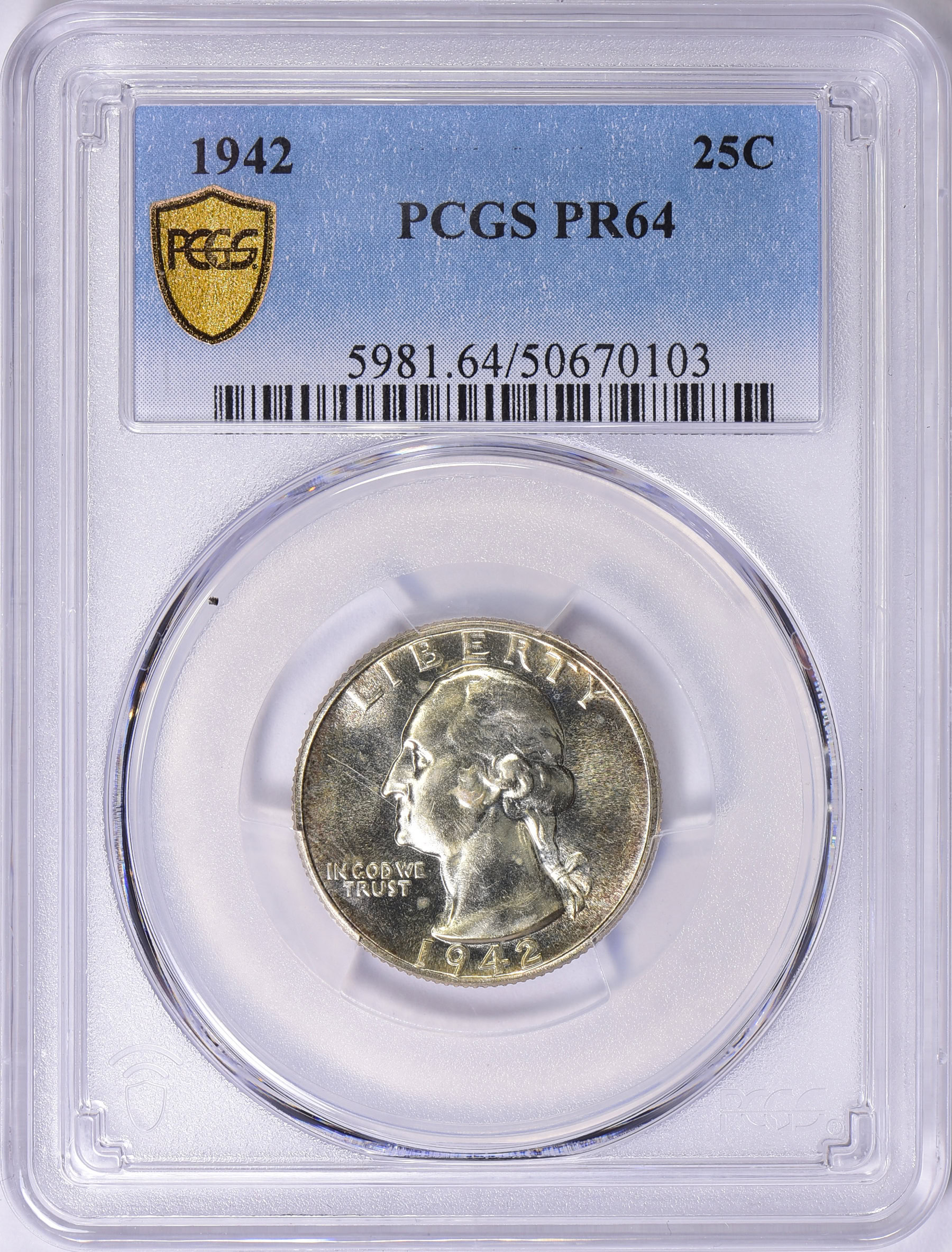 1942 Washington Quarter PCGS Proof-64 (Item 1744305) | GreatCollections Coin Auctions
