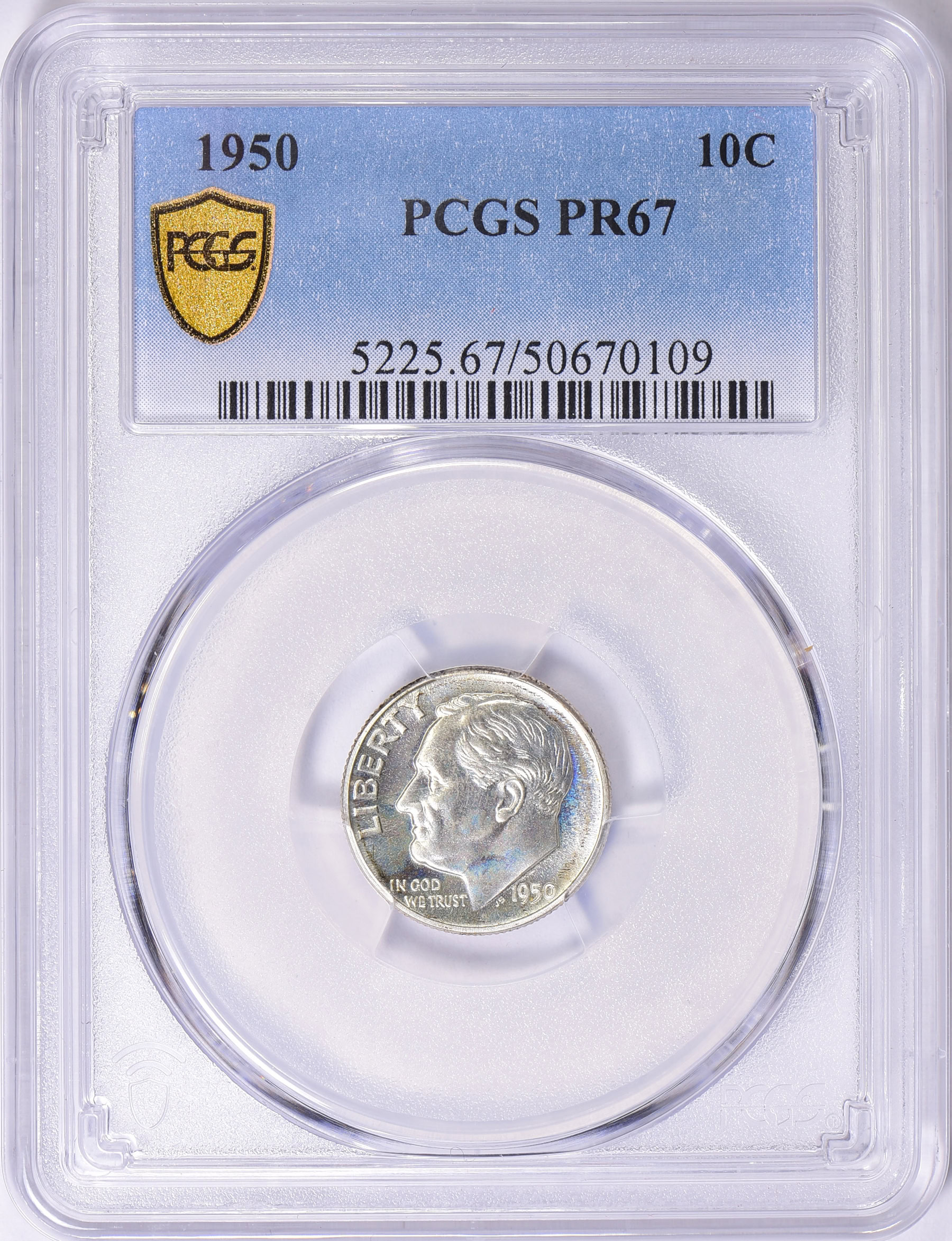 1950 Roosevelt Dime PCGS Proof-67 (Item 1744330) | GreatCollections ...