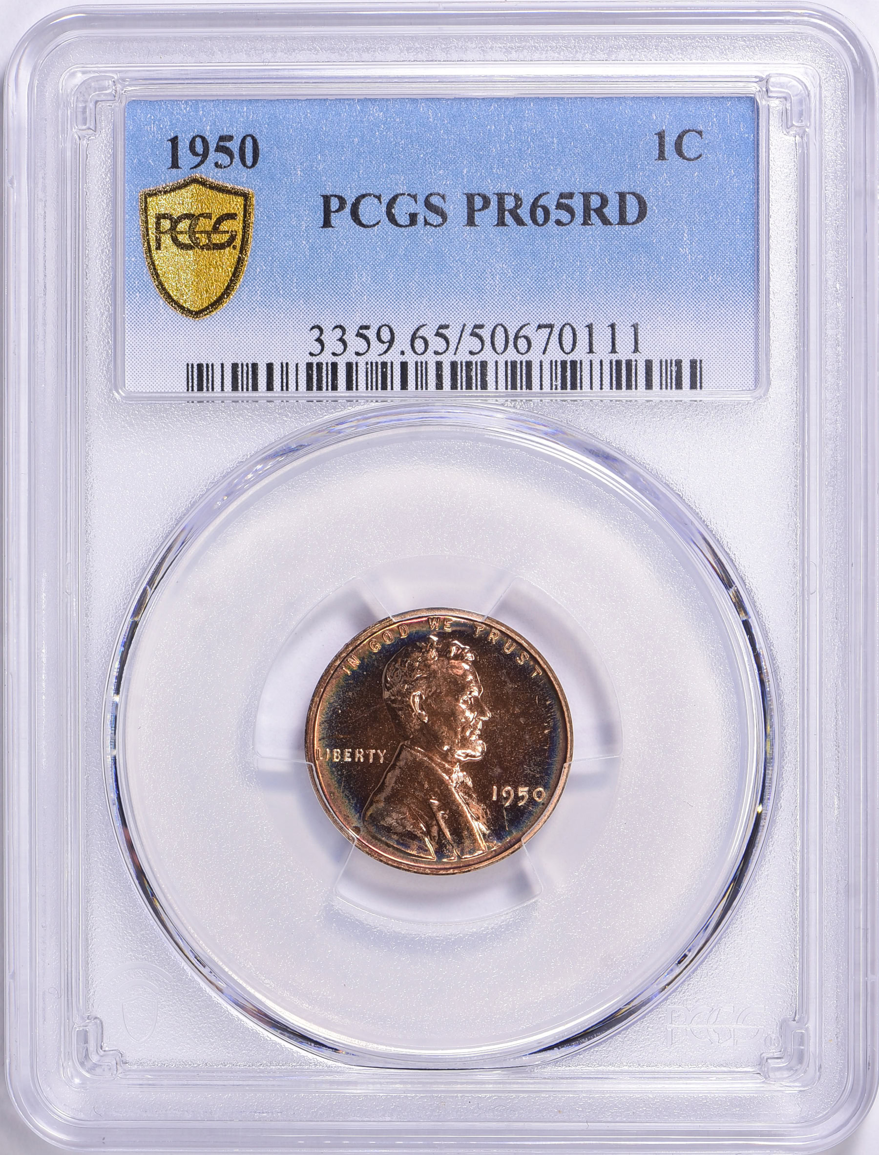 1950 Lincoln Cent PCGS Proof-65 RD (Item 1744332) | GreatCollections ...