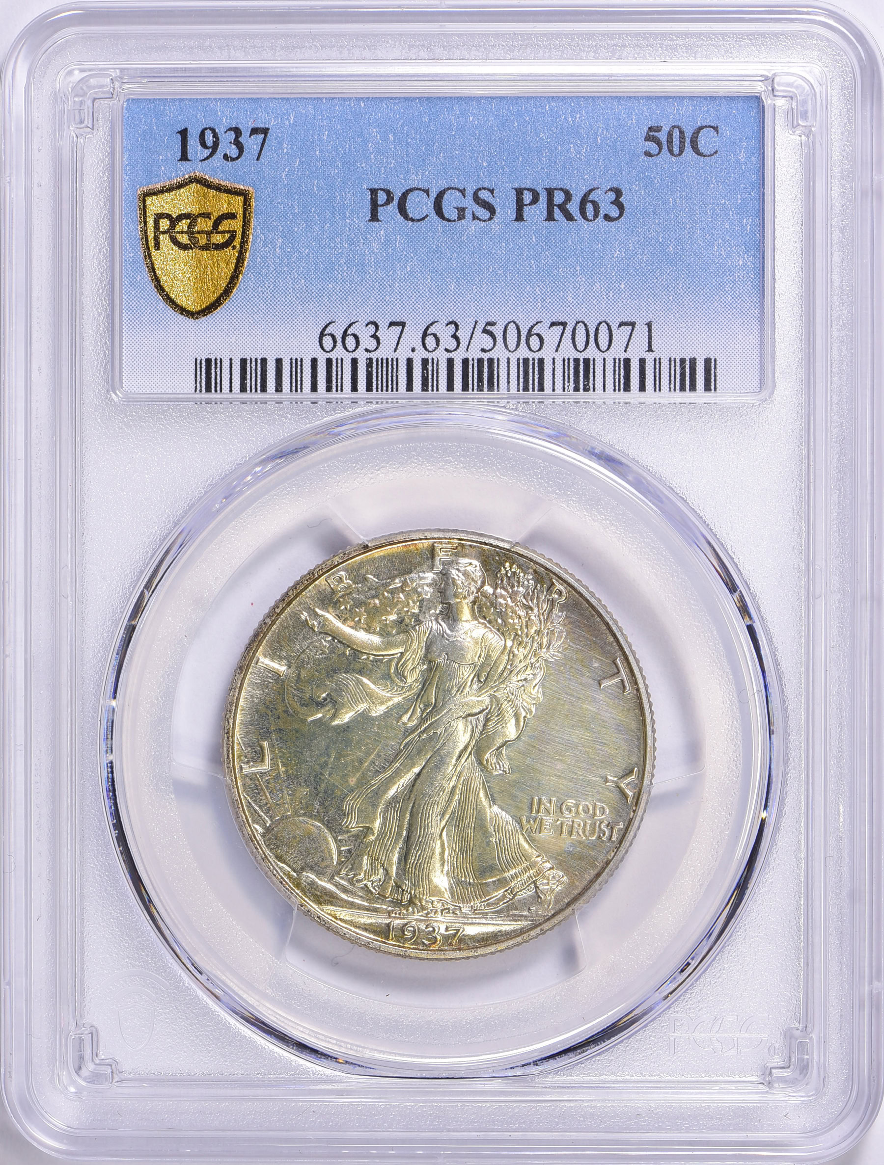1937 Walking Liberty Half Dollar PCGS Proof-63 (Item 1744335) | GreatCollections Coin Auctions