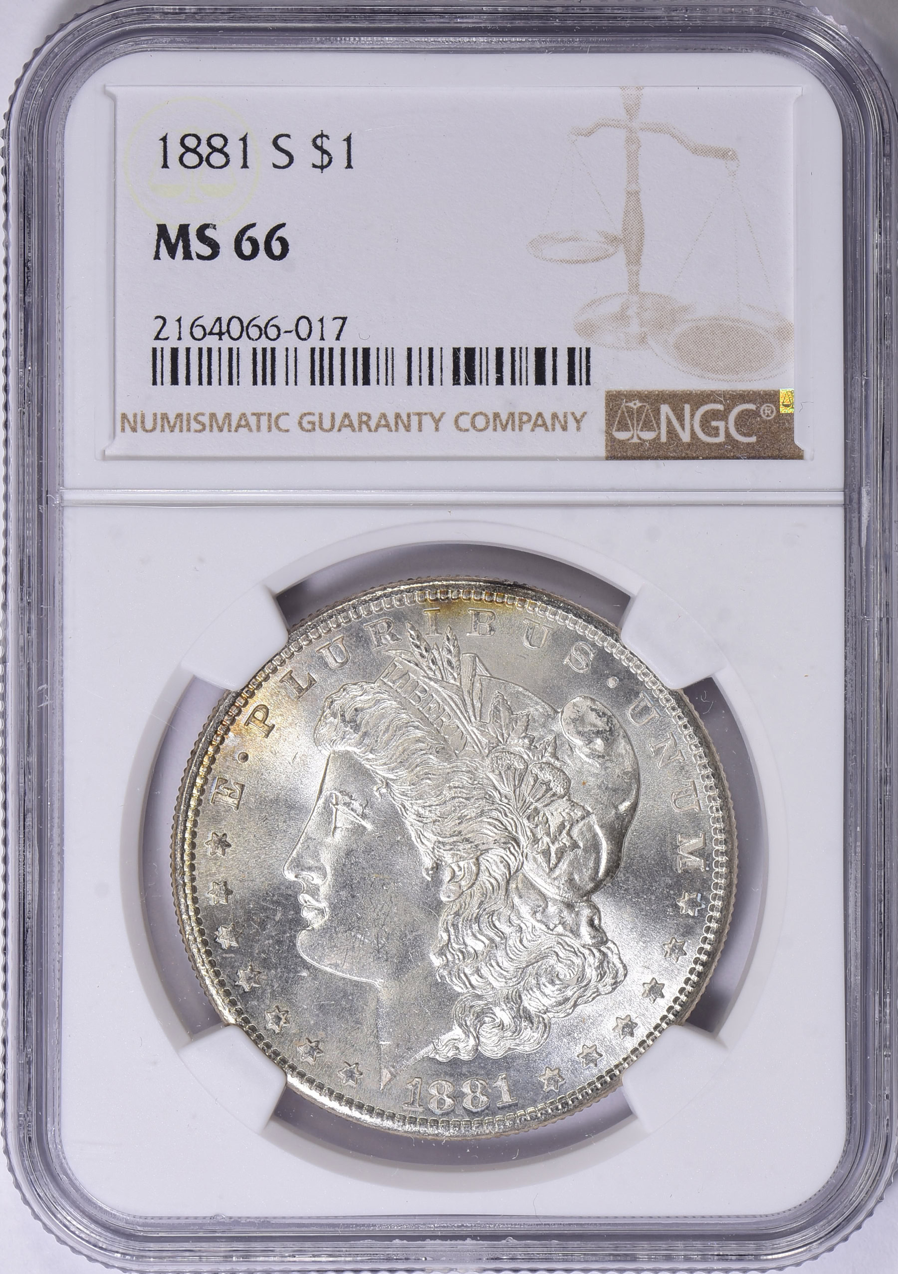 1881-S Morgan Silver Dollar NGC MS-66 (Item 1744352) | GreatCollections Coin Auctions