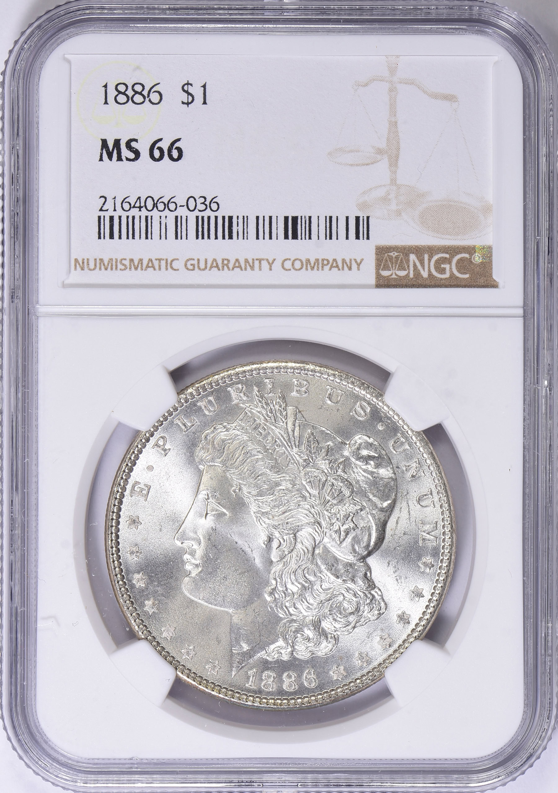 1886 Morgan Silver Dollar NGC MS-66 (Item 1744368) | GreatCollections Coin Auctions