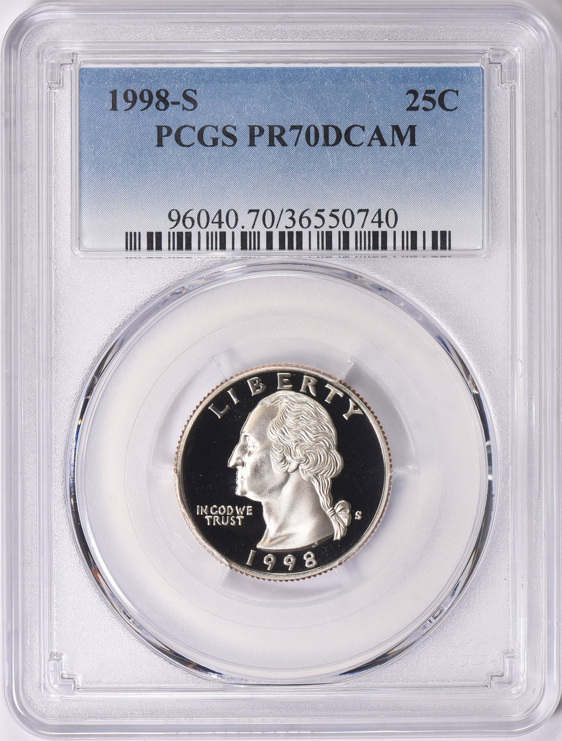 1998-S Washington Quarter PCGS Proof-70 DCAM (Item 1744476 ...