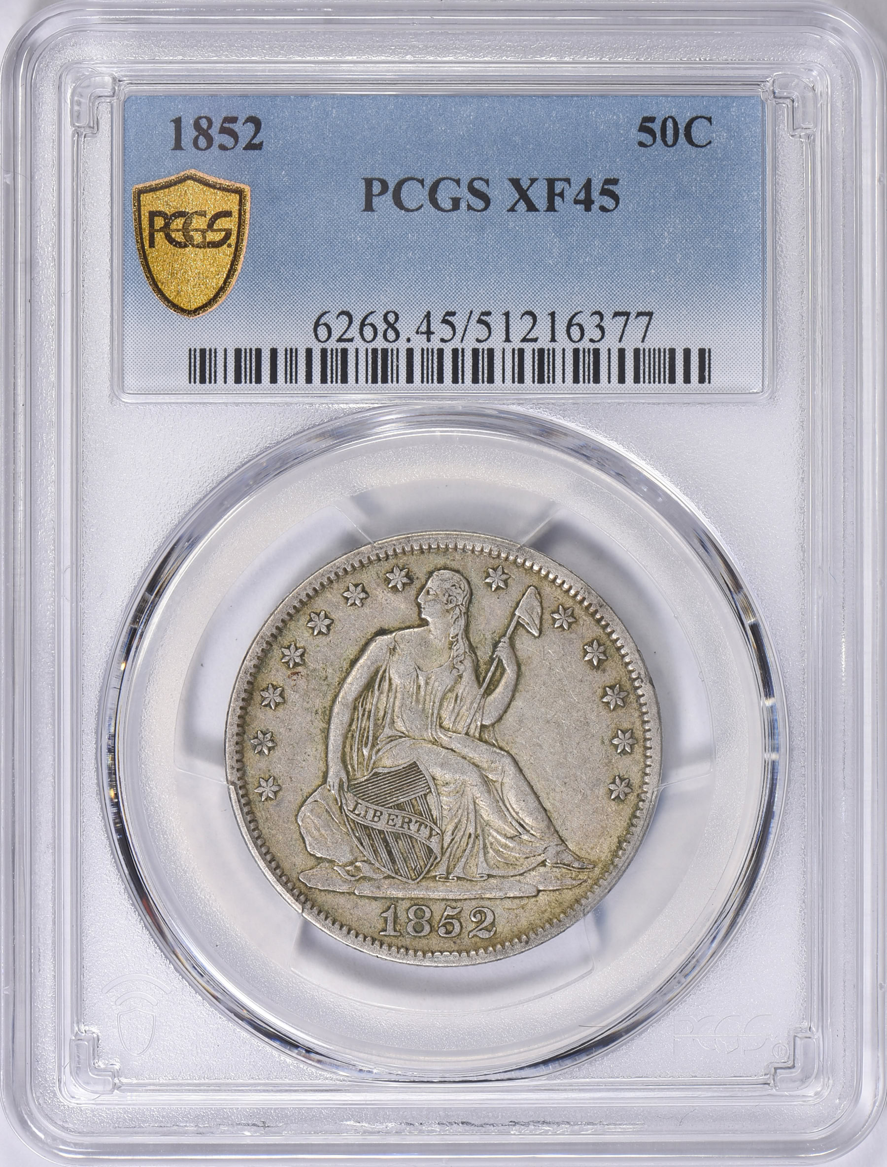 1852 Seated Liberty Half Dollar PCGS XF-45 (Item 1744614) | GreatCollections Coin Auctions