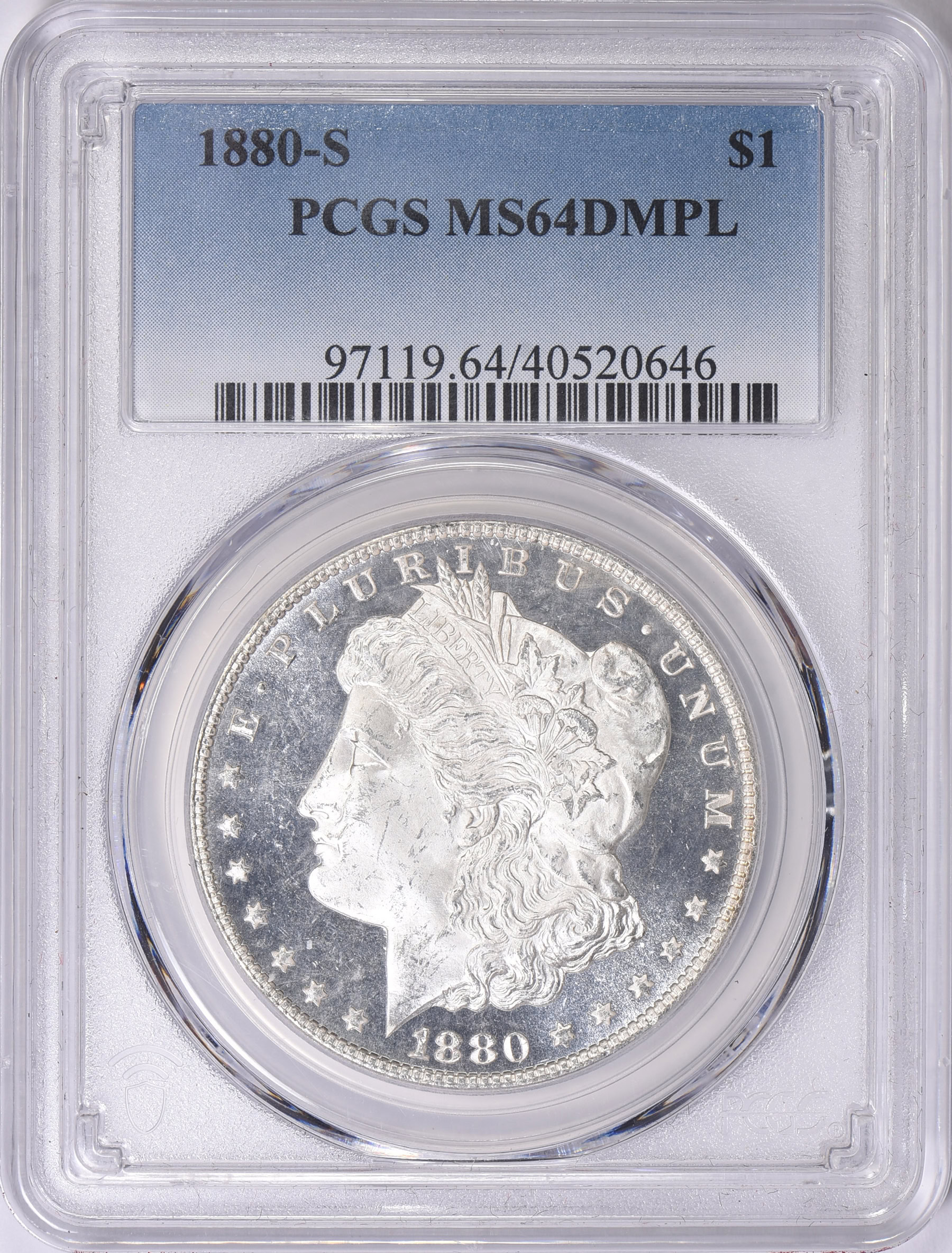 1880-S Morgan Silver Dollar PCGS MS-64 DMPL (Item 1744632) | GreatCollections Coin Auctions