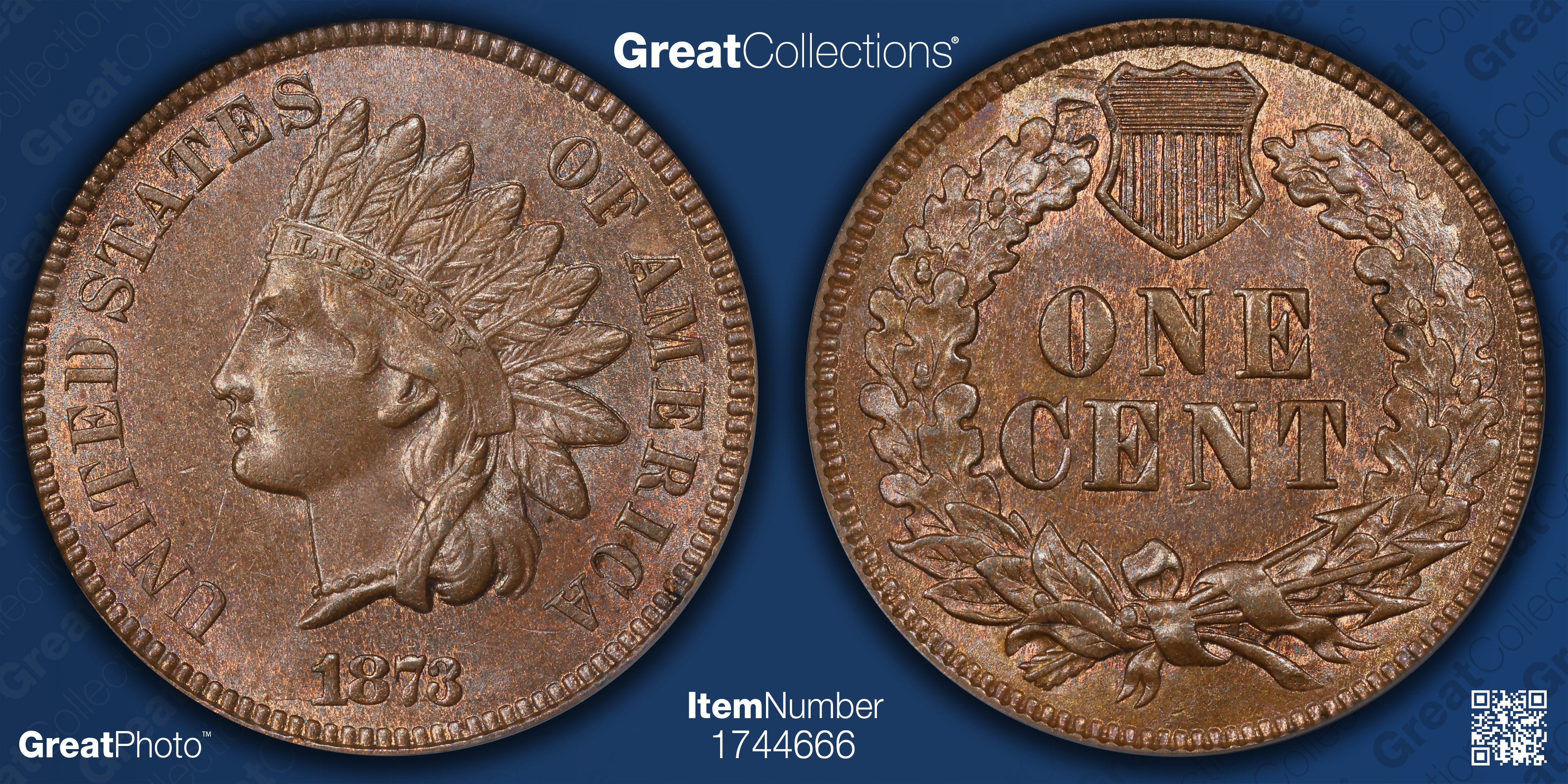 1873 Indian Cent Doubled LIBERTY PCGS MS-64 BN (Item 1744666 ...