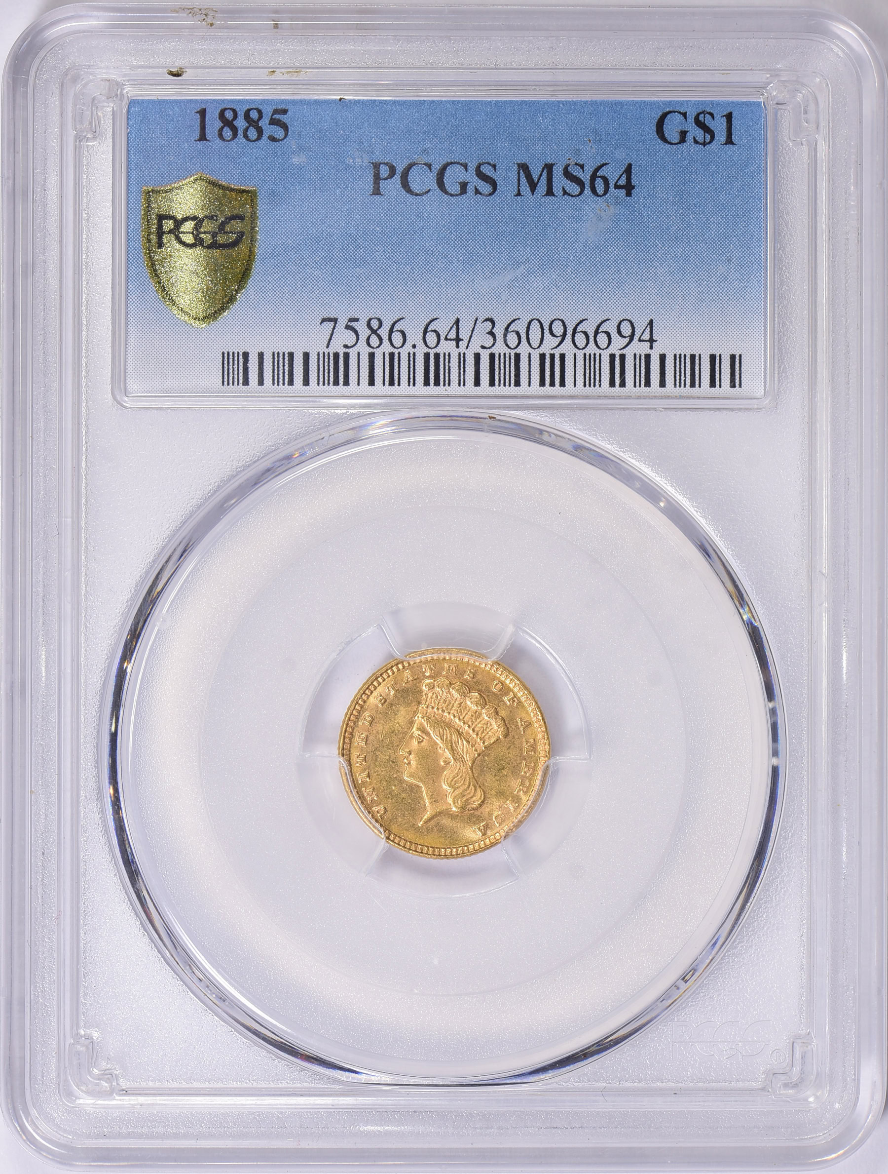 1885 Indian Princess Gold Dollar PCGS MS-64 (Item 1744673 ...