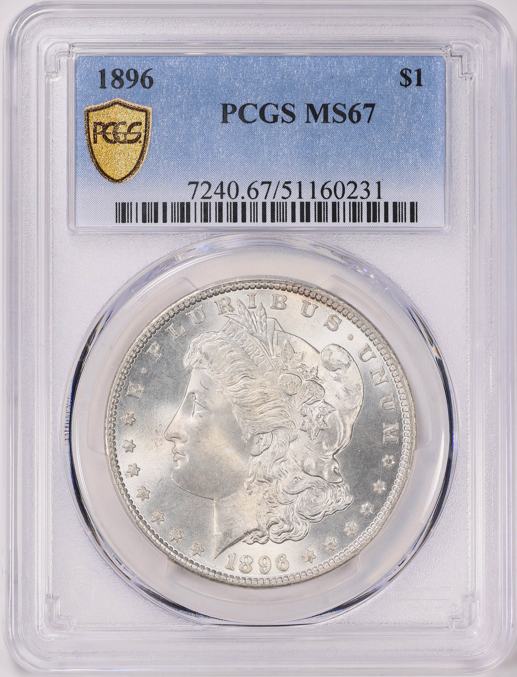 1896 Morgan Silver Dollar PCGS MS-67 (Item 1744689) | GreatCollections Coin Auctions